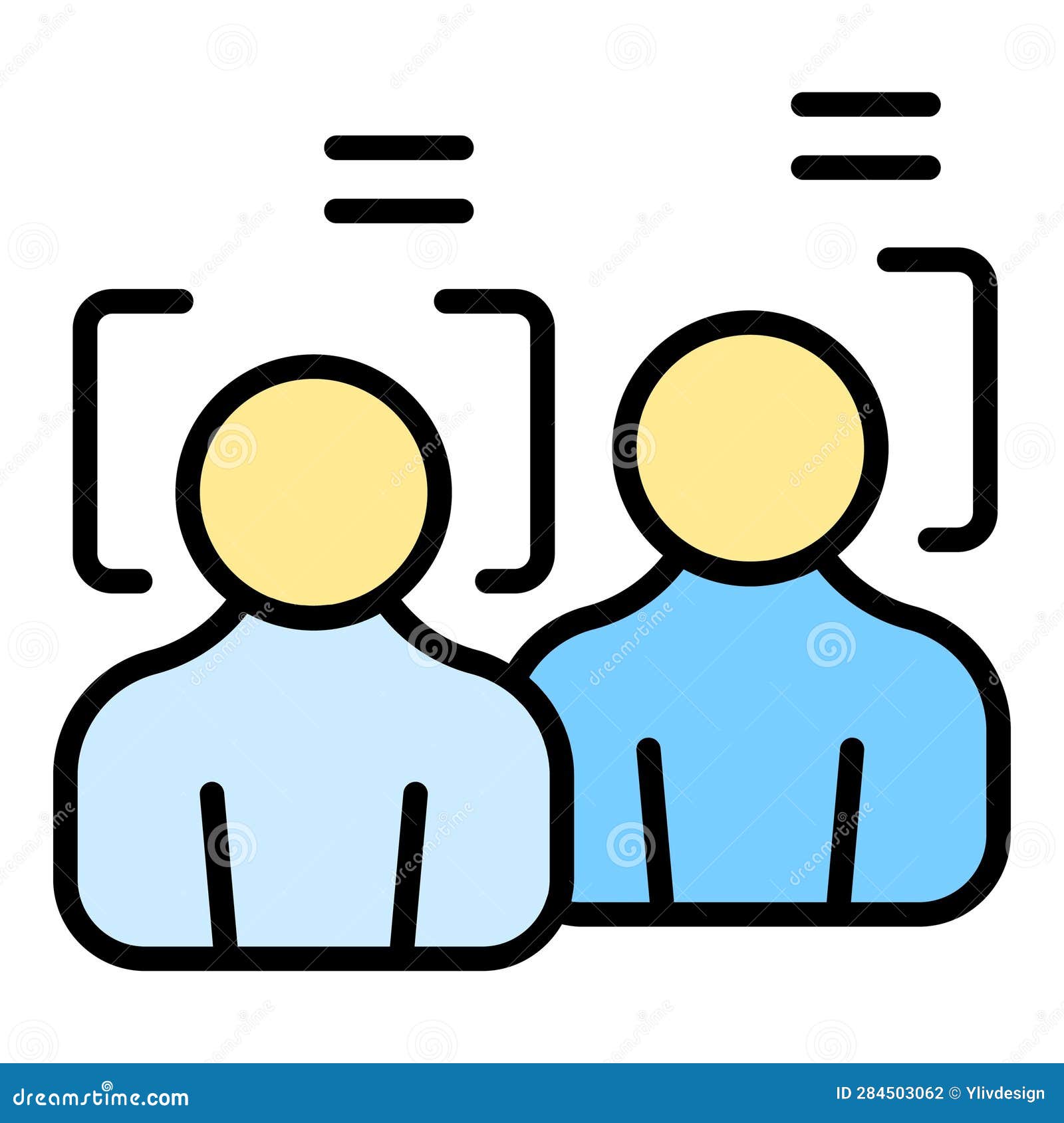 Human Privacy Icon Vector Flat Stock Illustration - Illustration of ...