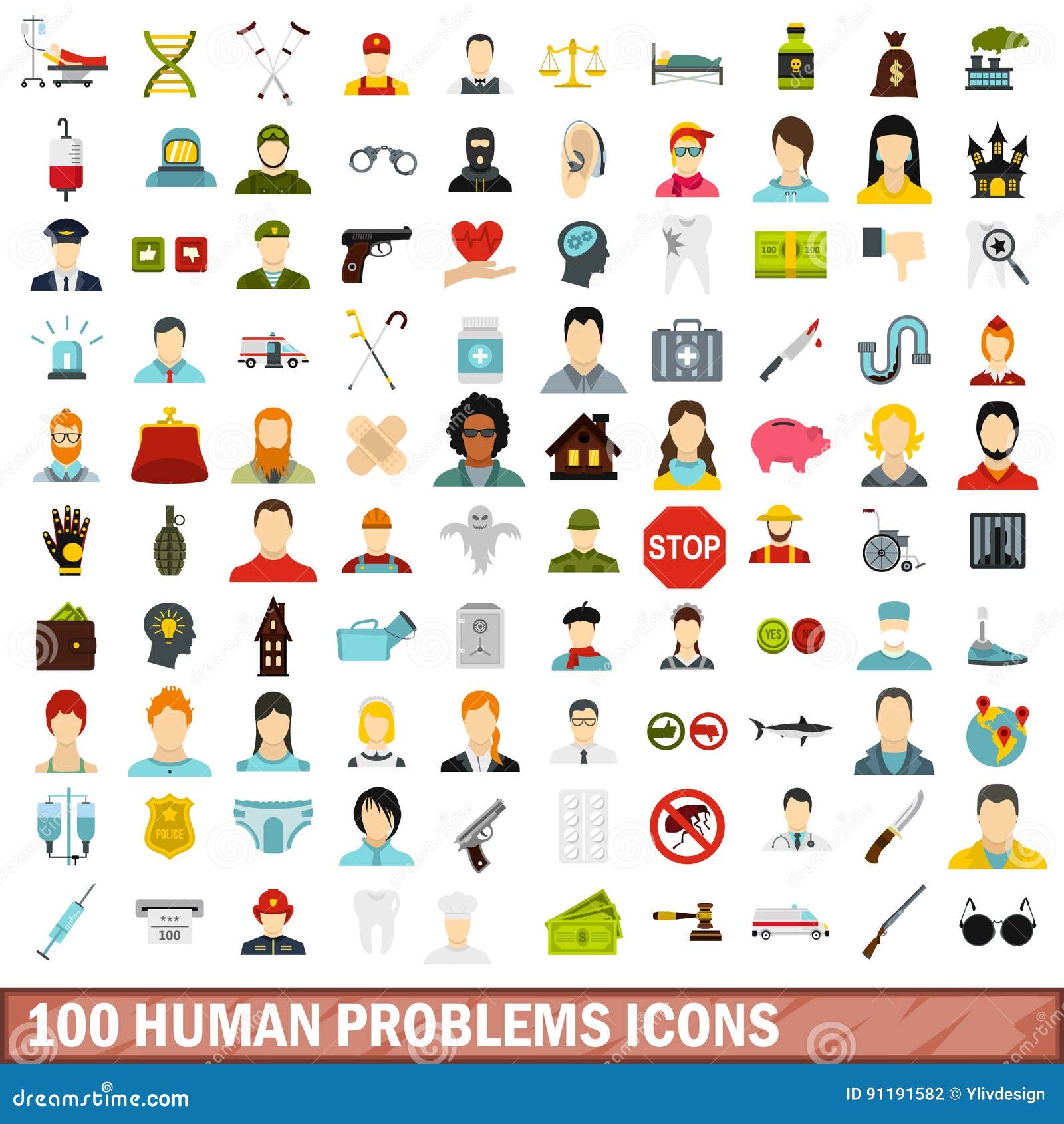 Human Problems Infographics - Poster, Brochure Cover Template Cartoon ...