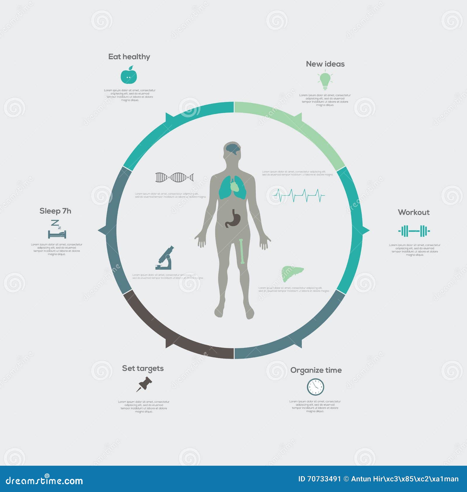 Human Productivity Infographic Vector Illustration. Stock Vector ...