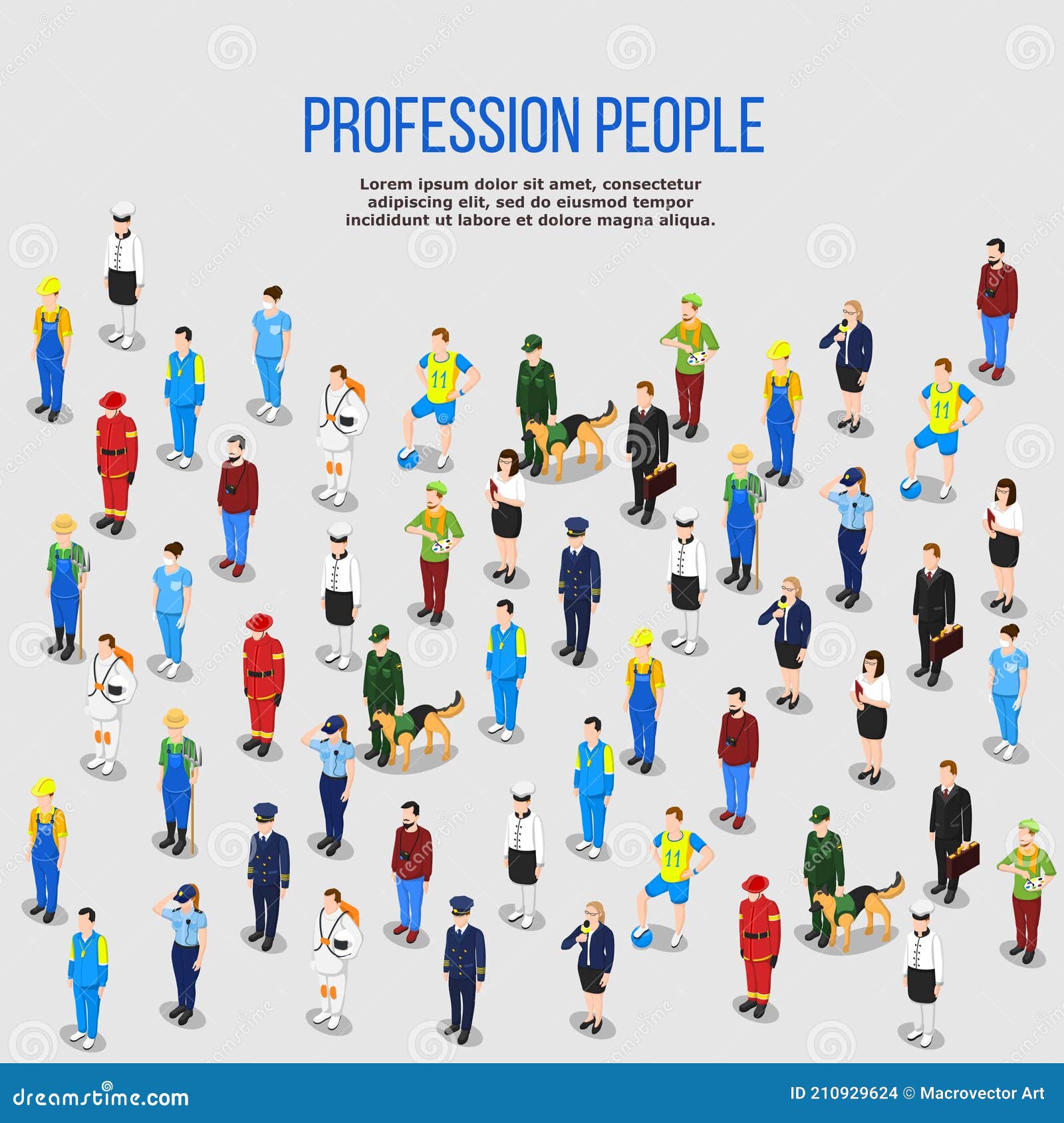 Human Professions Isometric Flowchart Vector Illustration | CartoonDealer.com #105188978