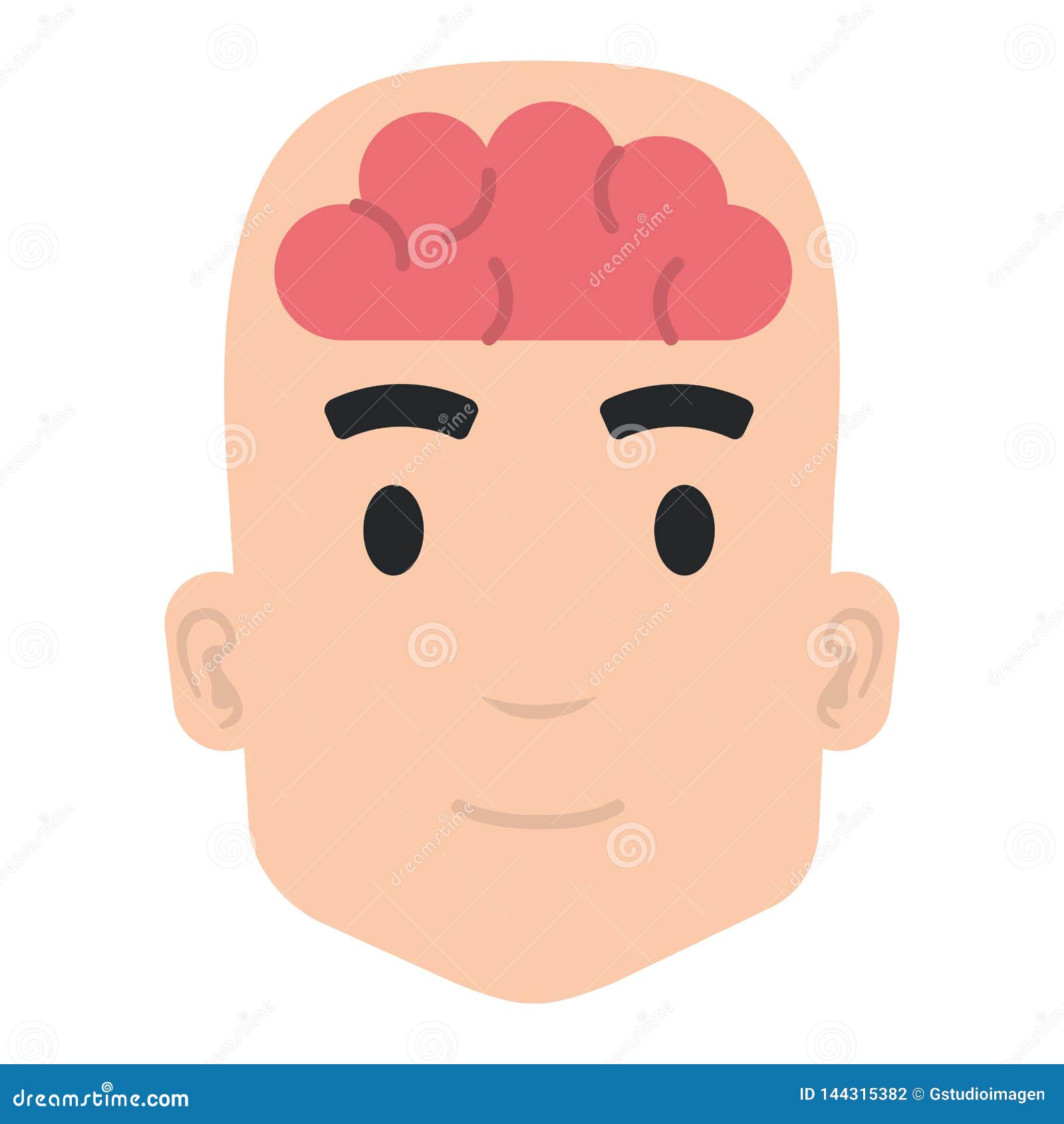 Human profile with brain stock vector. Illustration of central - 144315382