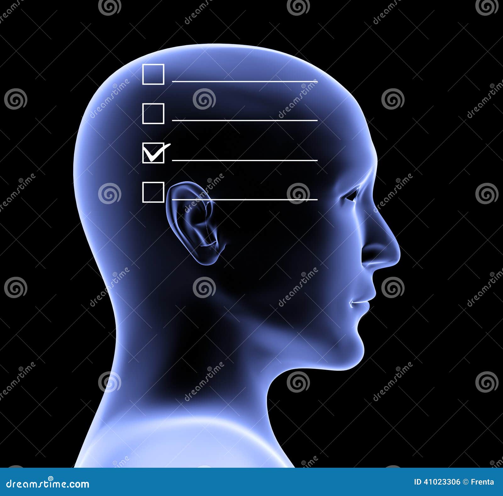 Human Profile and Checklist Stock Illustration - Illustration of ...