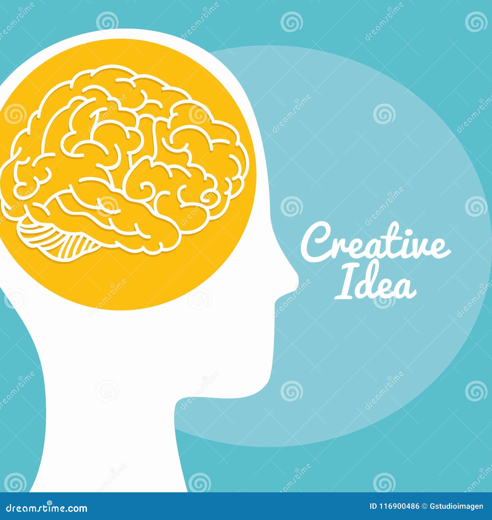 Human Profile Creative Brain Stock Vector - Illustration of business ...