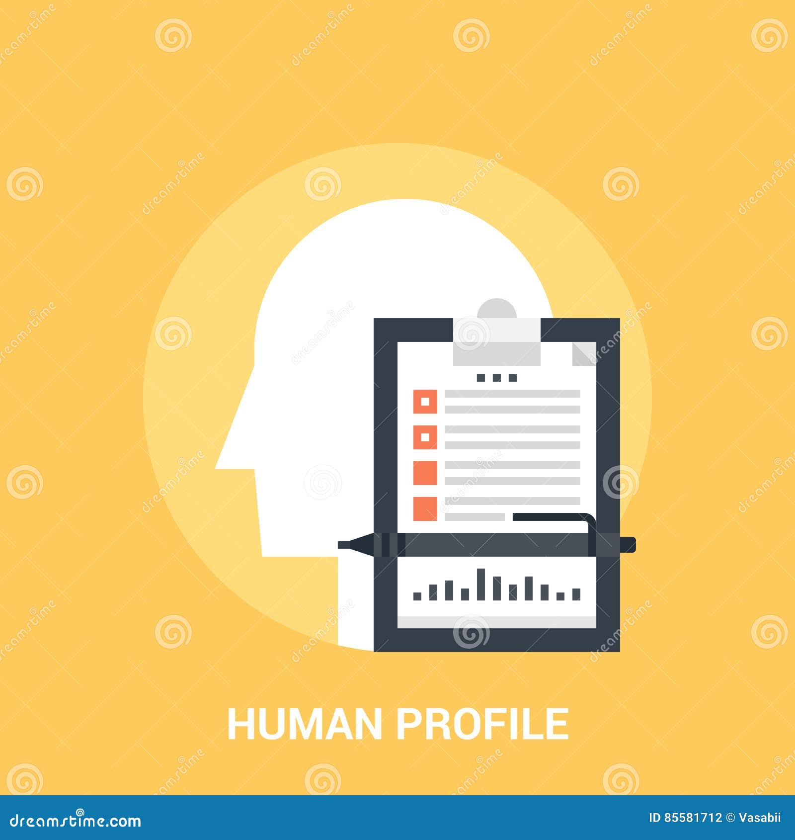 Human profile icon concept stock vector. Illustration of clipboard ...