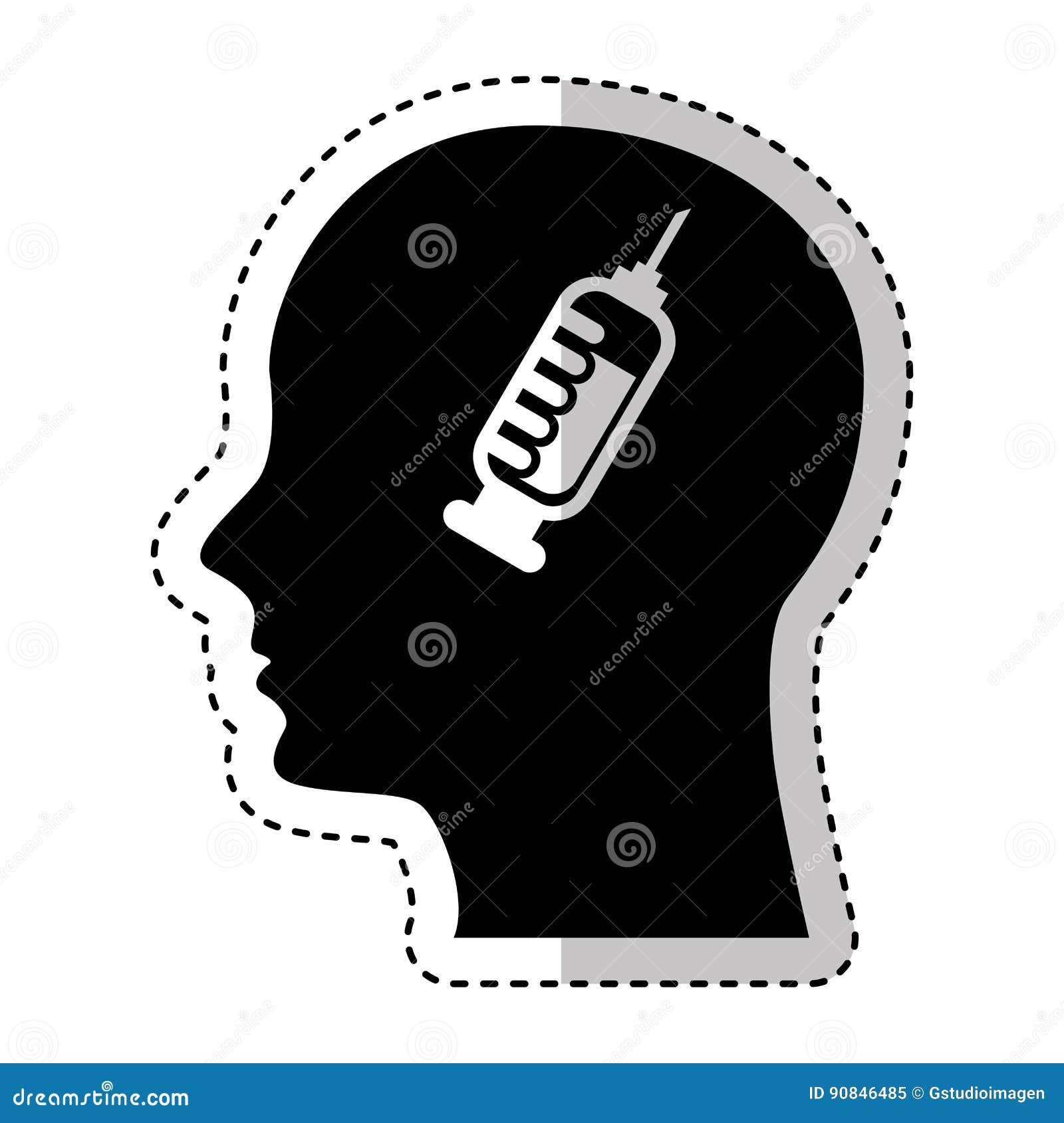Human Profile with Injection Stock Vector - Illustration of design ...