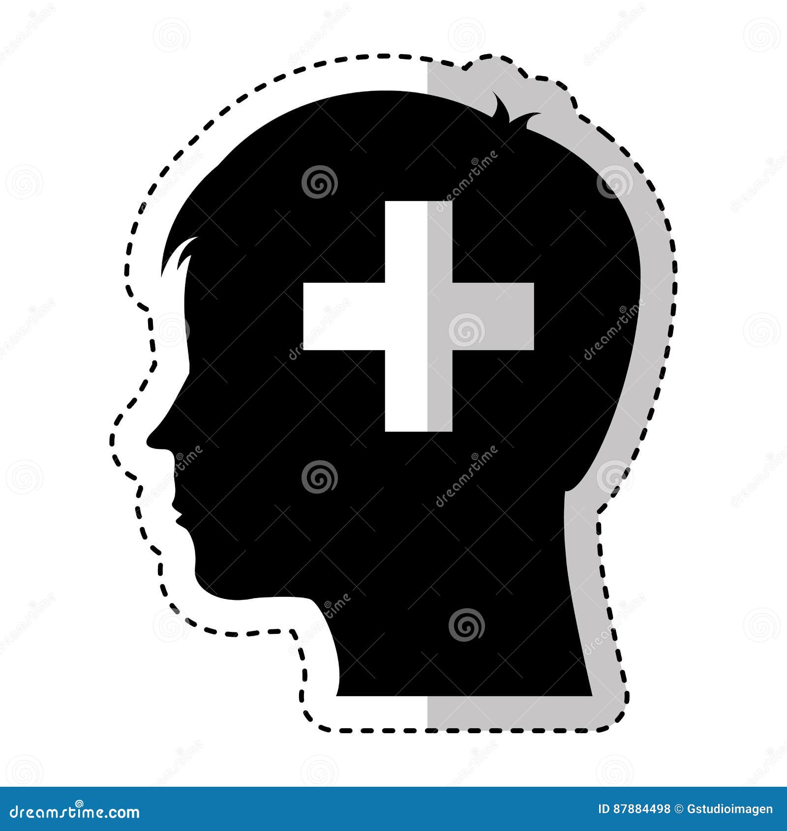 Human Profile with Medical Icon Stock Vector - Illustration of organ ...