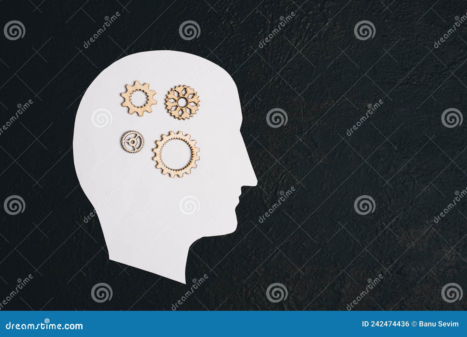 Human Profile and Metal Cogs Stock Photo - Image of intellect, icon ...