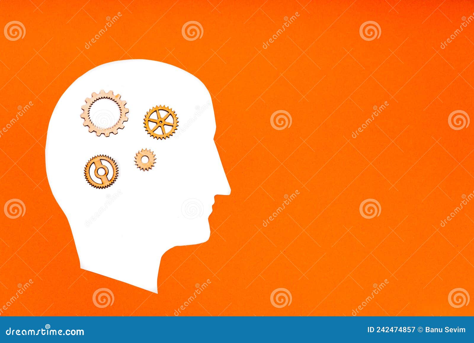 Human Profile and Wooden Cogs Stock Image - Image of inspiration ...