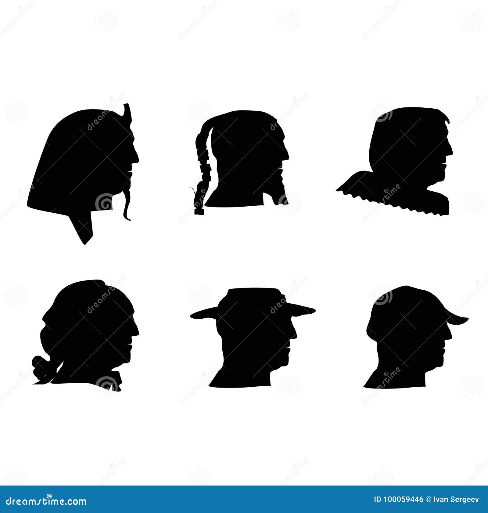 Human Profiles Linear Icons, Signs, Symbols Vector Line Illustration ...
