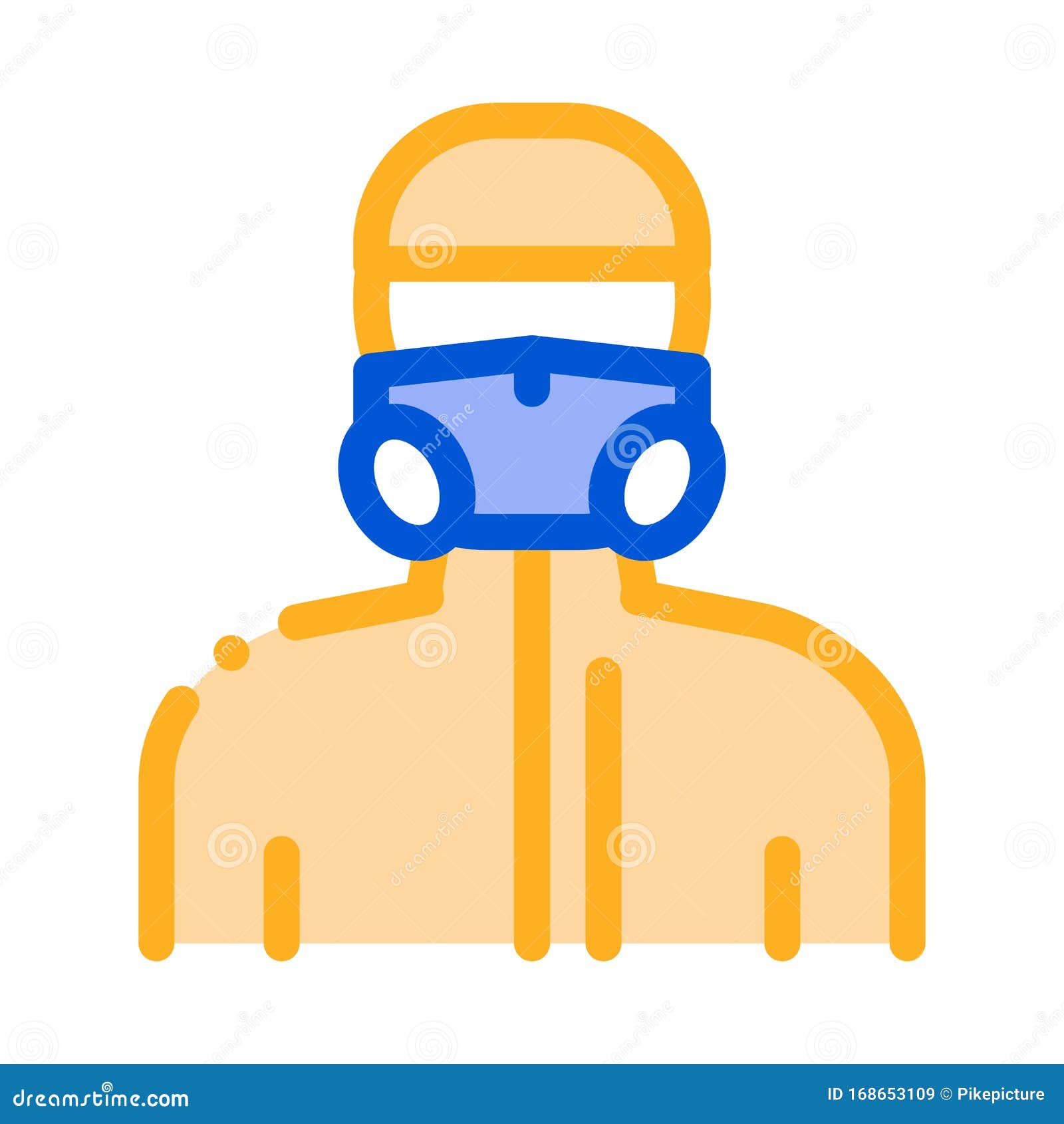 Human in Protective Mask Icon Vector Outline Illustration Stock Vector ...