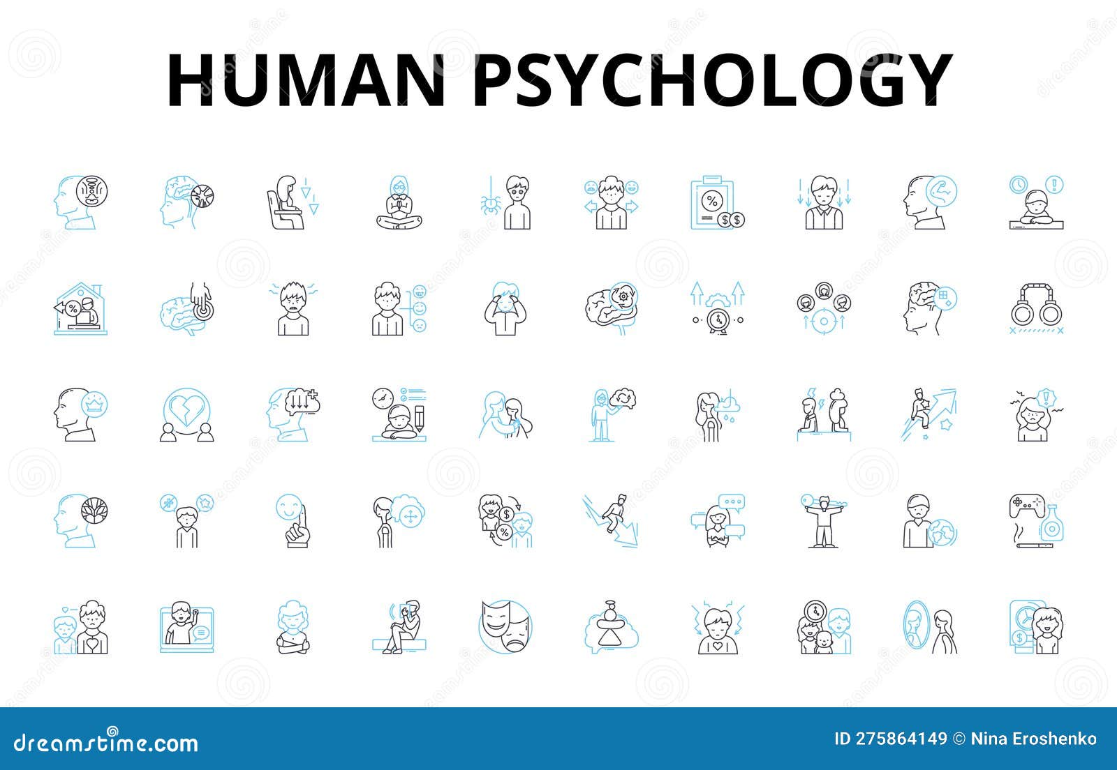Human Psychology Linear Icons Set. Mindset, Emotion, Behavior ...