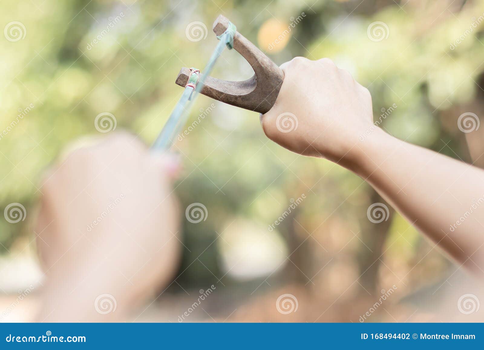 Human Pulling Slingshot and Ready To Fire Stock Photo - Image of hunt ...