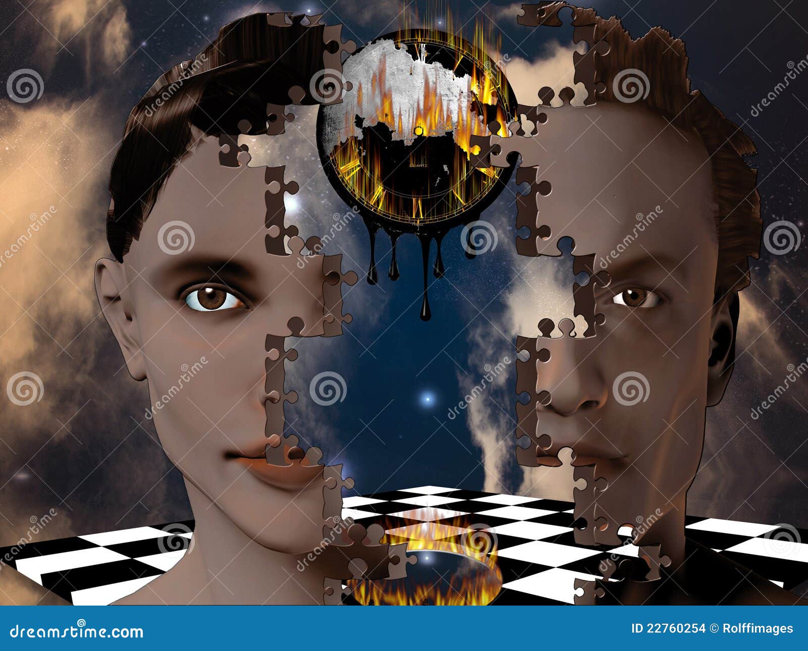 Human Puzzle stock illustration. Illustration of fire - 22760254