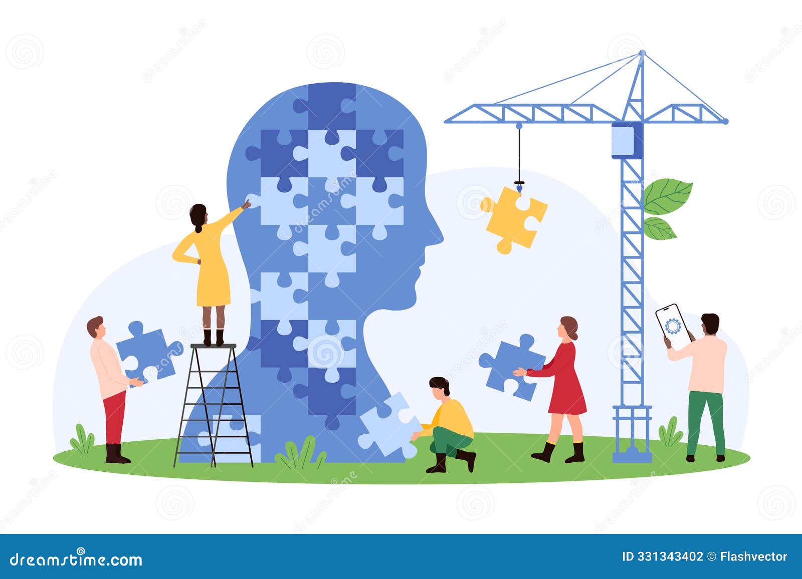 Human Puzzle Concept Vector Stock Illustration - Illustration of ...