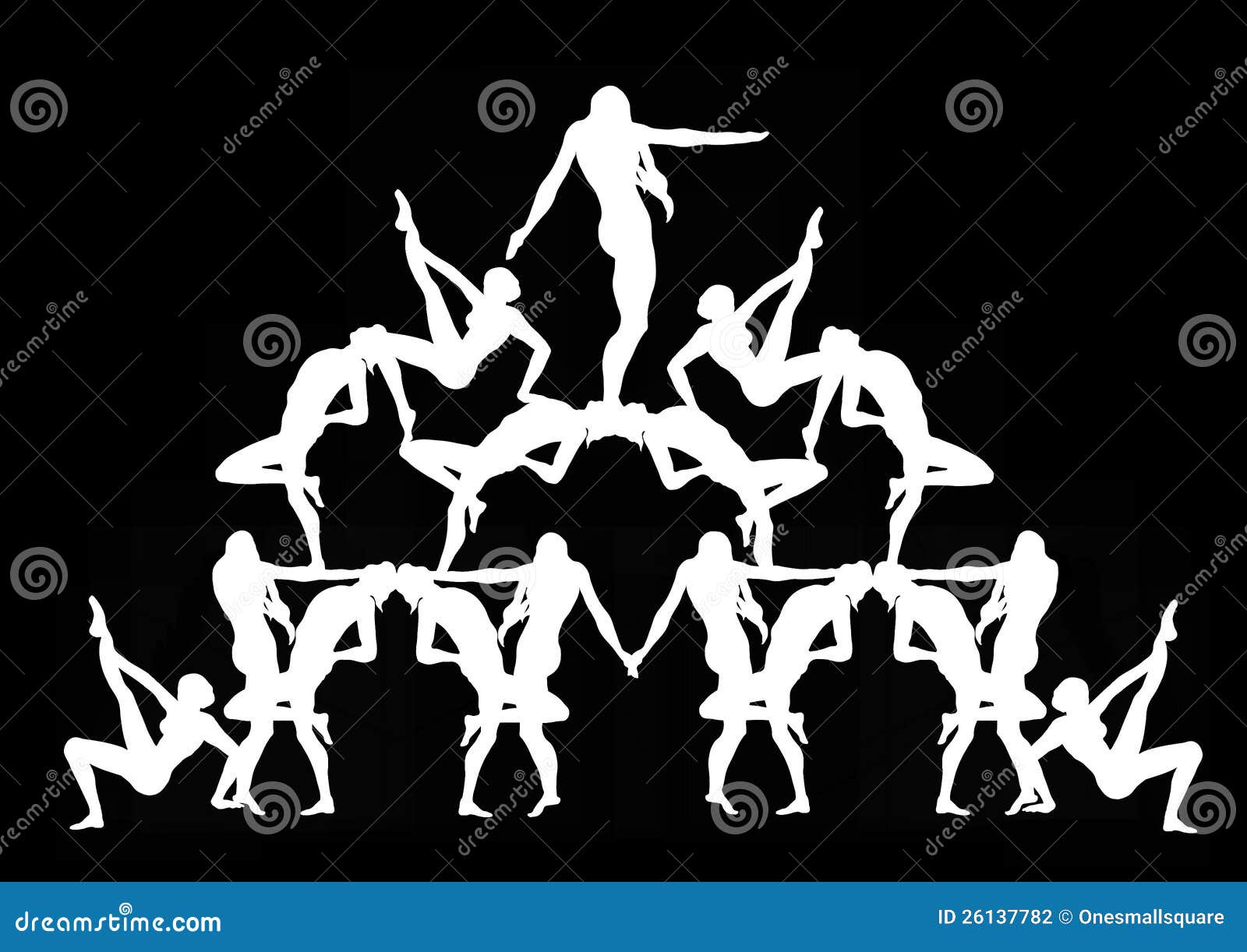 Human Pyramid In Black Stock Photography - Image: 26137782