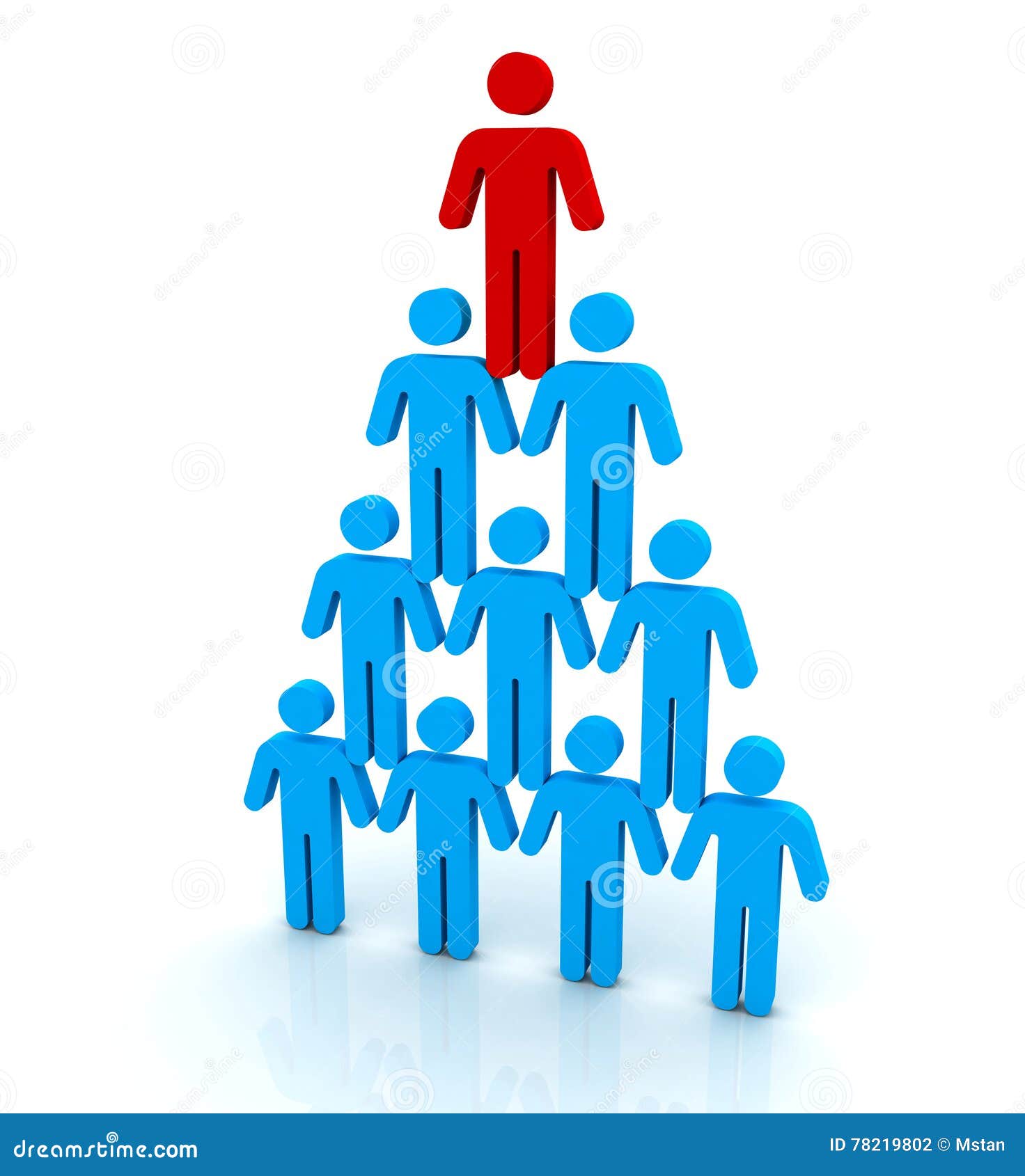 Human Pyramid Concept 3d Illustration Stock Illustration - Illustration ...