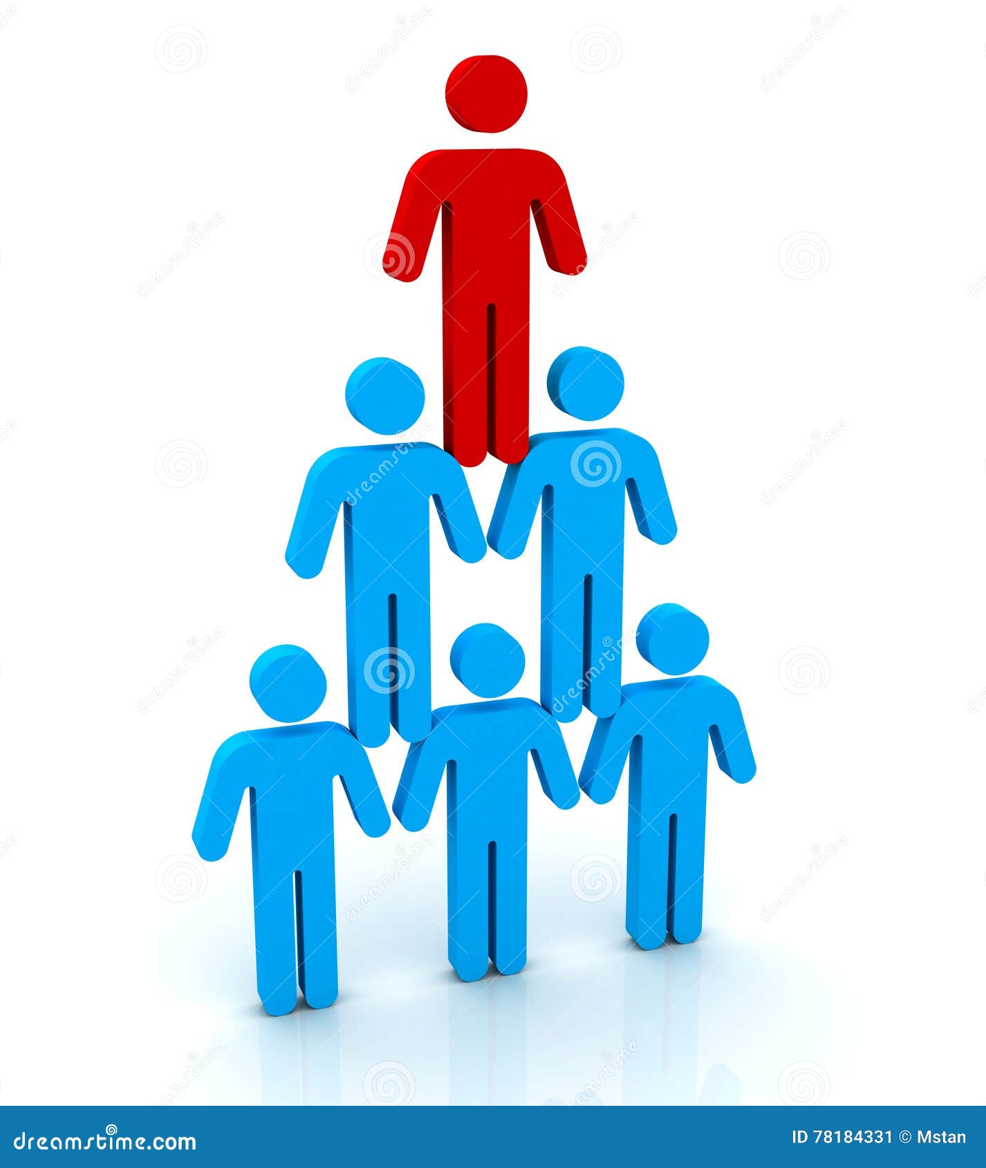 Human Pyramid Concept 3d Illustration Stock Illustration - Illustration ...