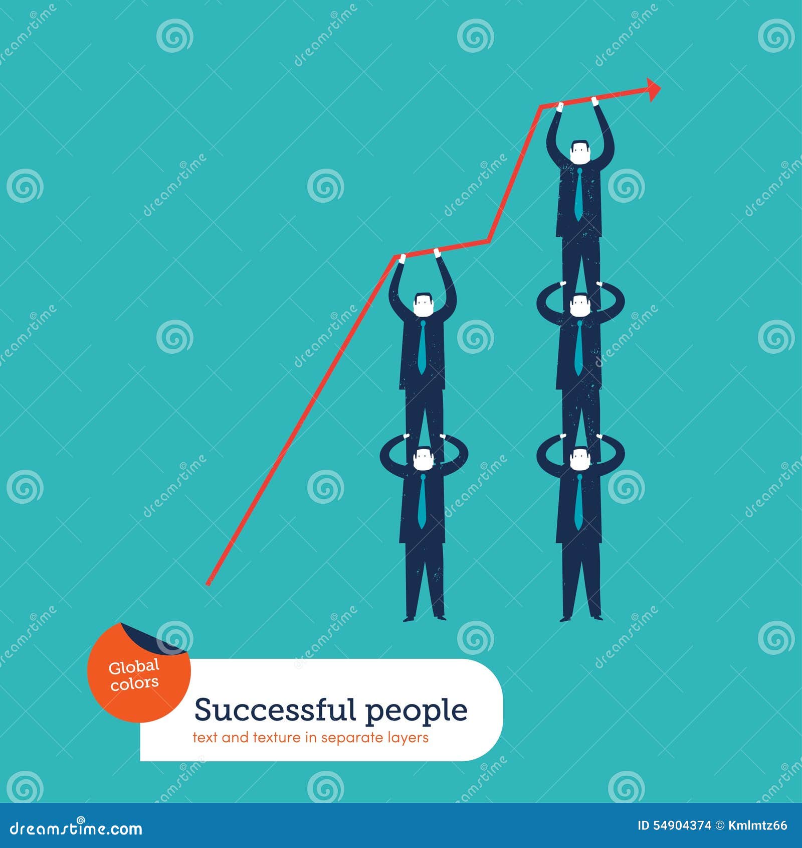 Human Pyramid Making a Growing Up Chart. Stock Illustration ...