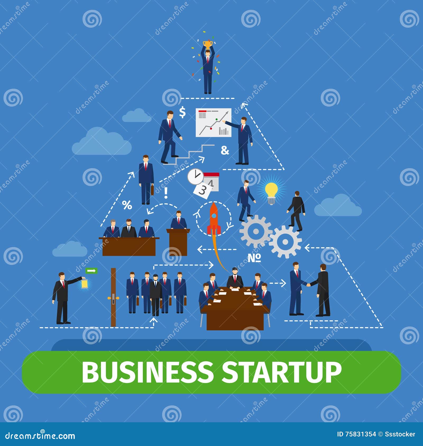 Human pyramid teamwork stock vector. Illustration of collection - 75831354