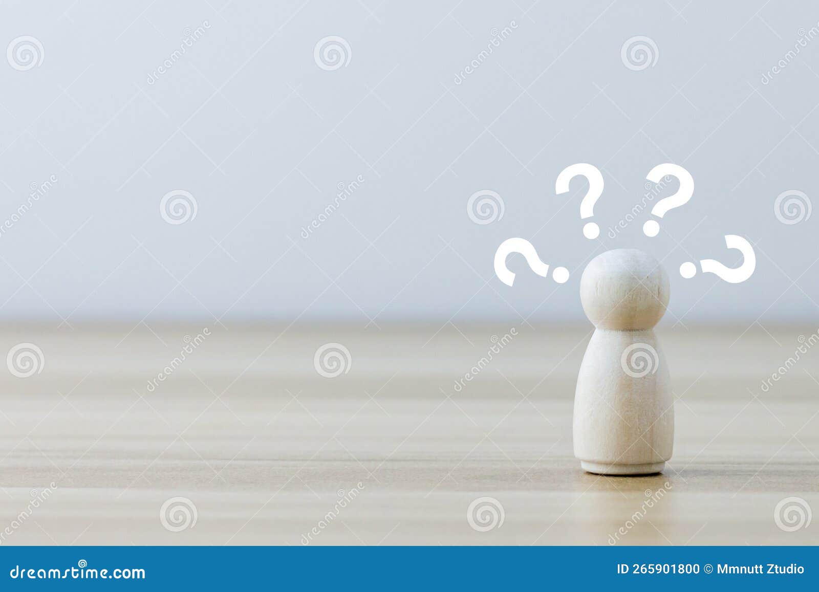 Human with a Question Mark Icon on Blue Background, Stock Photo - Image ...