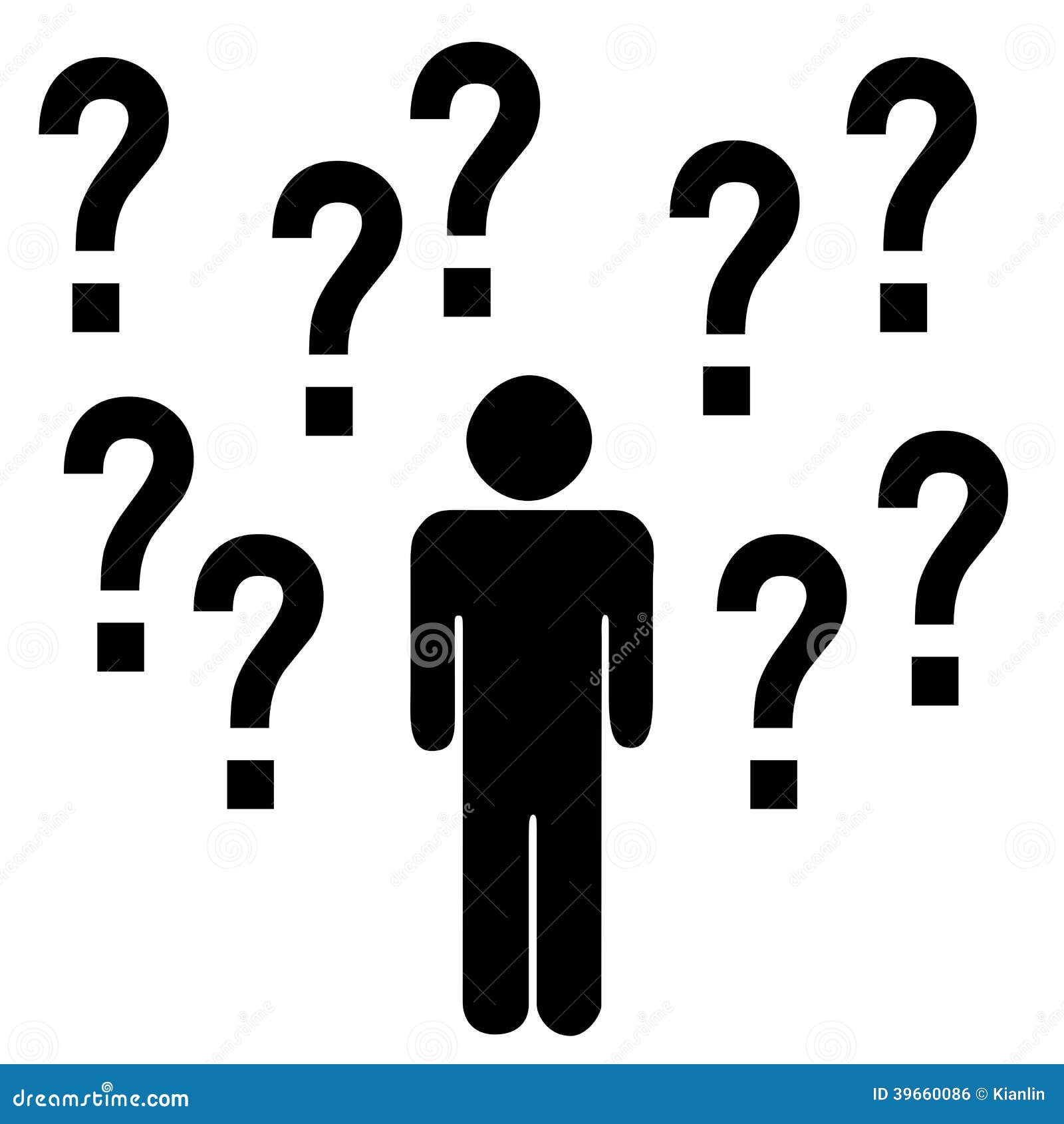 Human with Question Mark Symbol Stock Illustration - Illustration of ...