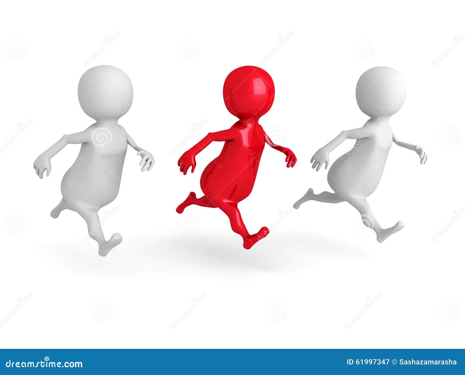 Human Race Competition with Red Leader Stock Illustration ...