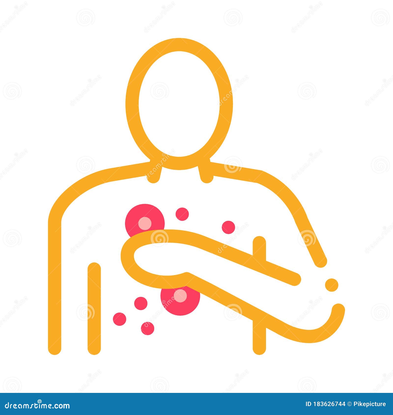 Human Rash Problem Icon Vector Outline Illustration Stock Vector ...