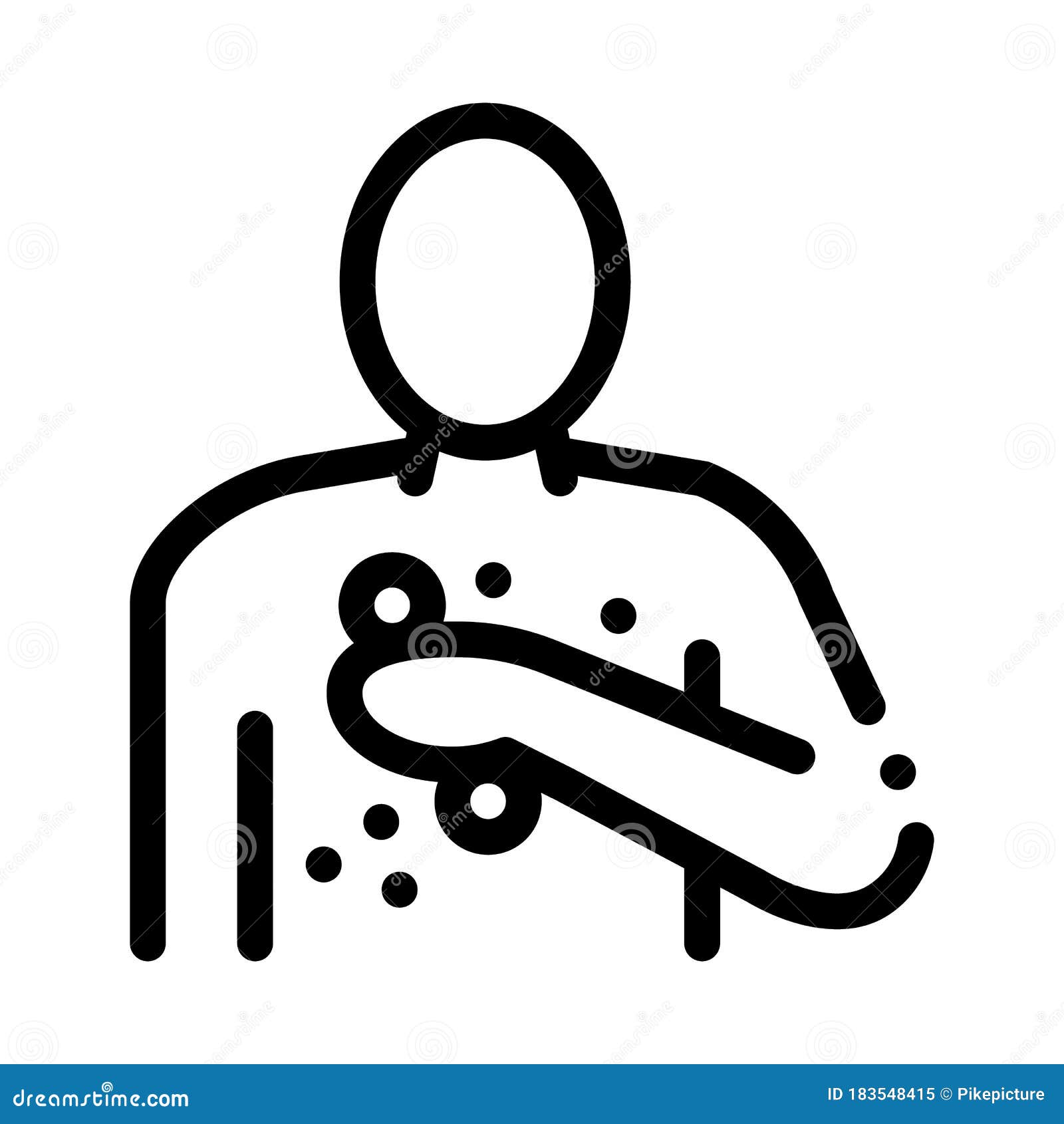 Human Rash Problem Icon Vector Outline Illustration Stock Vector ...