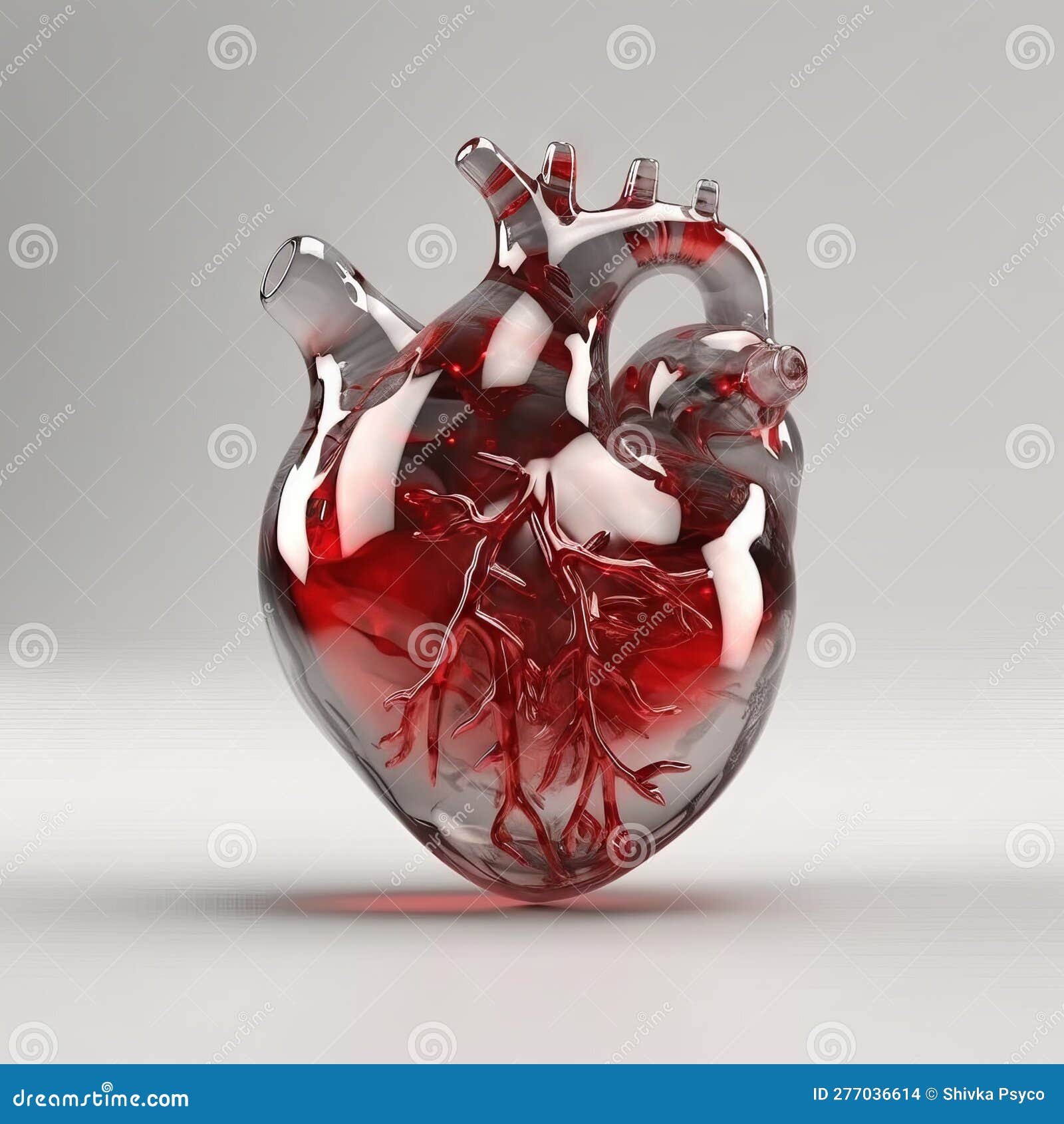 Human Realistic Red Glass Heart Generative AI Stock Photo - Image of ...