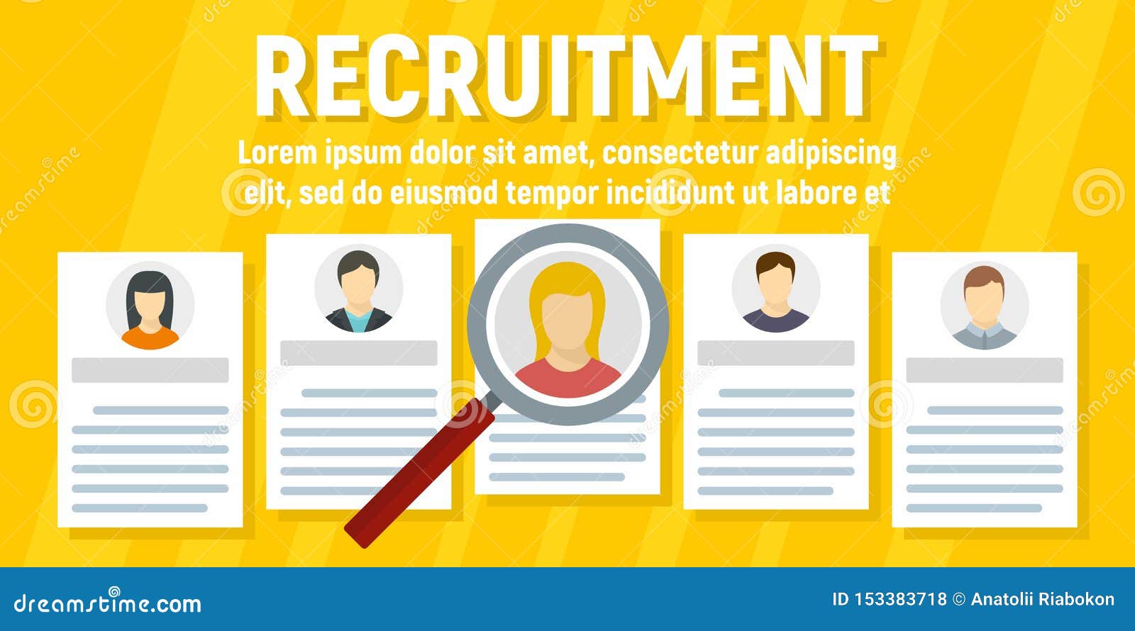 Human Recruitment Concept Banner, Flat Style Stock Vector ...