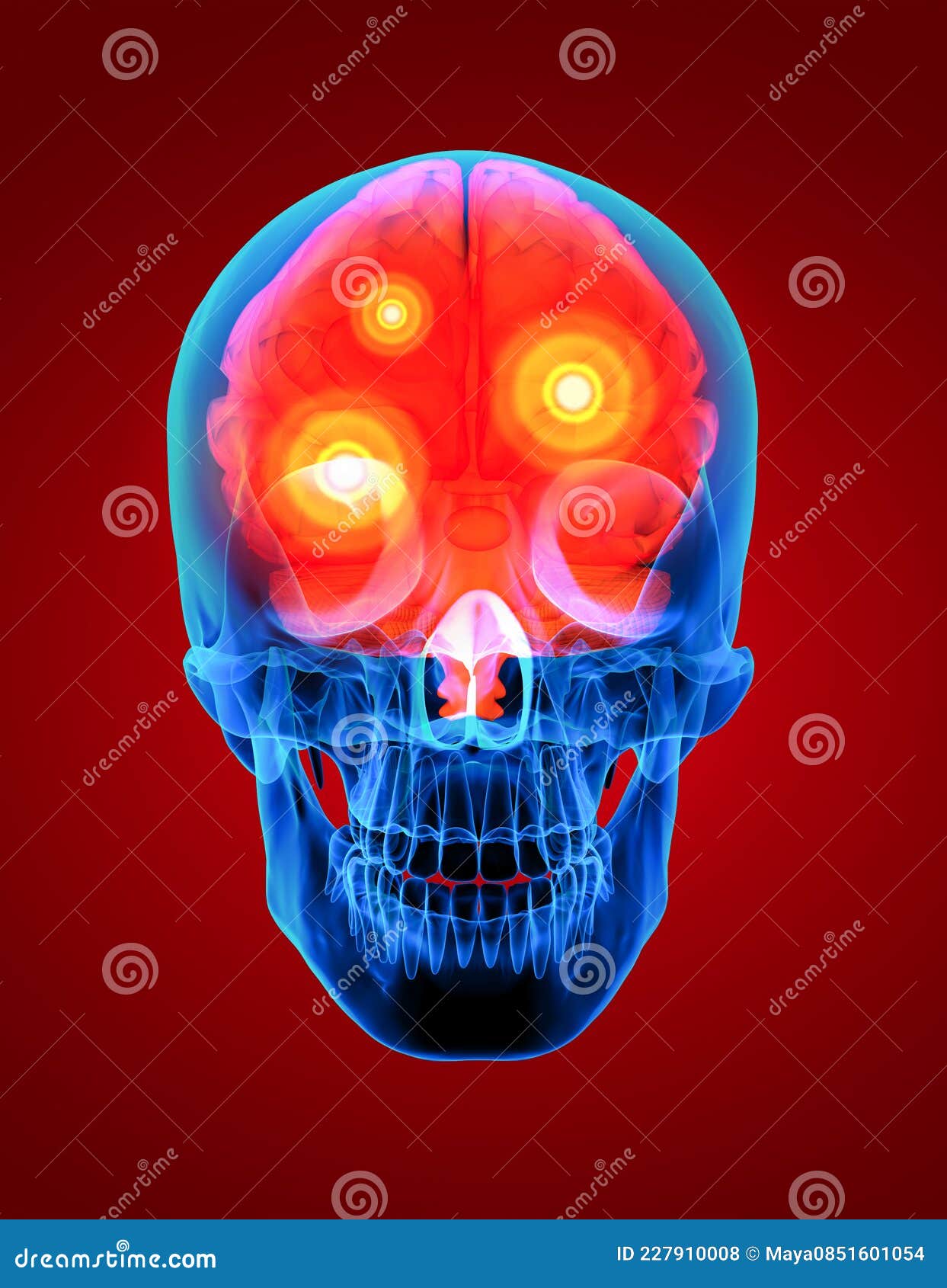 3D Rendering Illustration of Brain Stock Illustration - Illustration of ...
