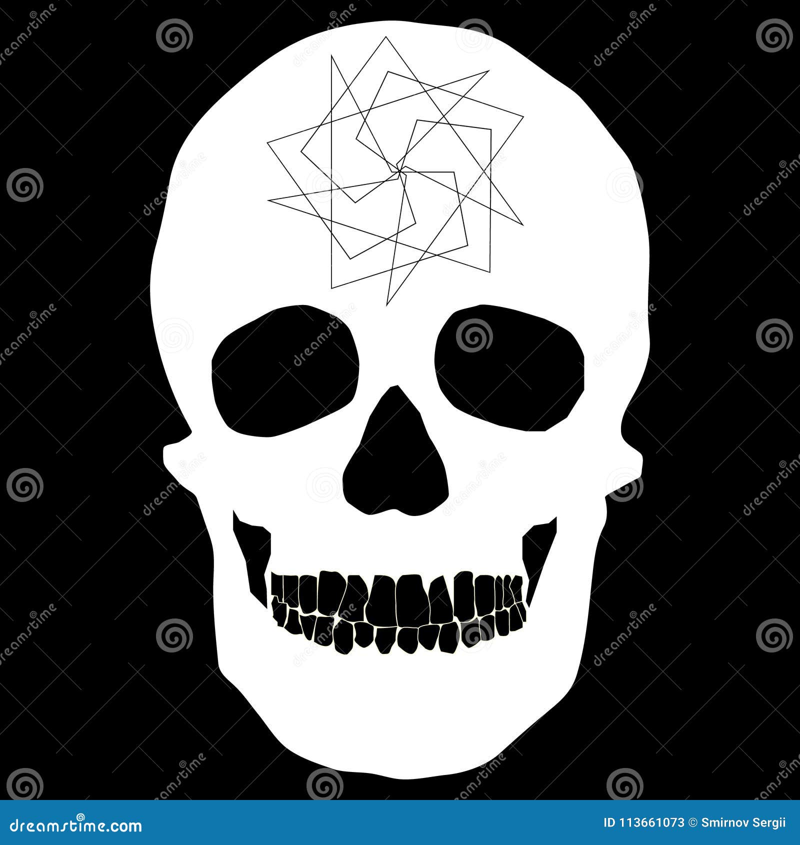 Human Skull Geometry and Design Stock Illustration - Illustration of ...