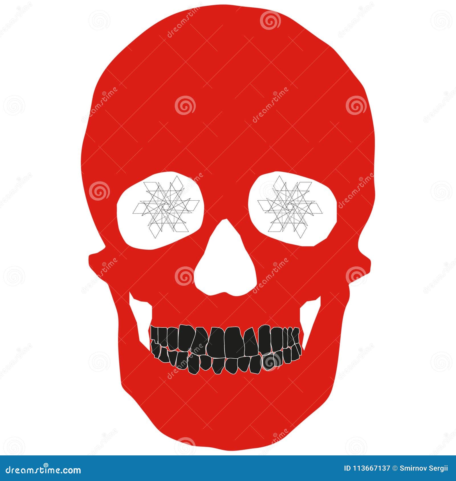Human Skull Geometry and Design Stock Illustration - Illustration of ...