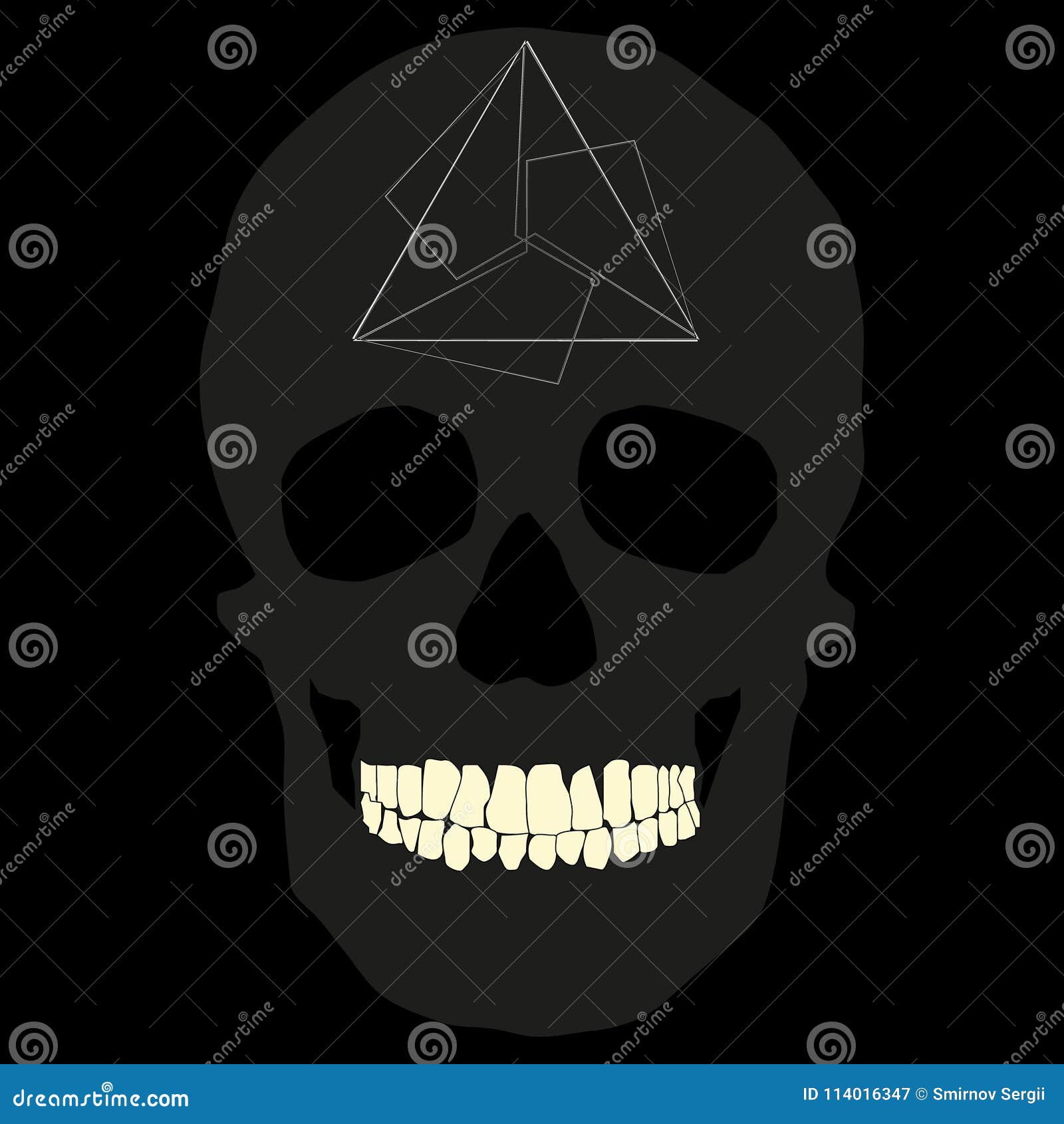 Human Skull Geometry and Design Stock Illustration - Illustration of ...