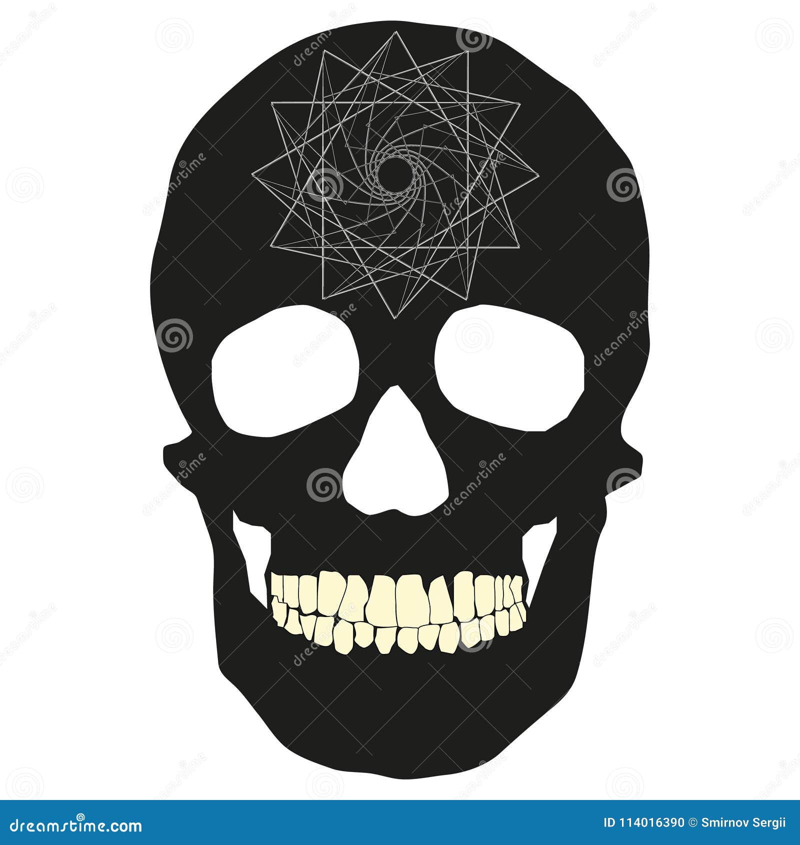 Human Skull Geometry and Design Stock Illustration - Illustration of ...