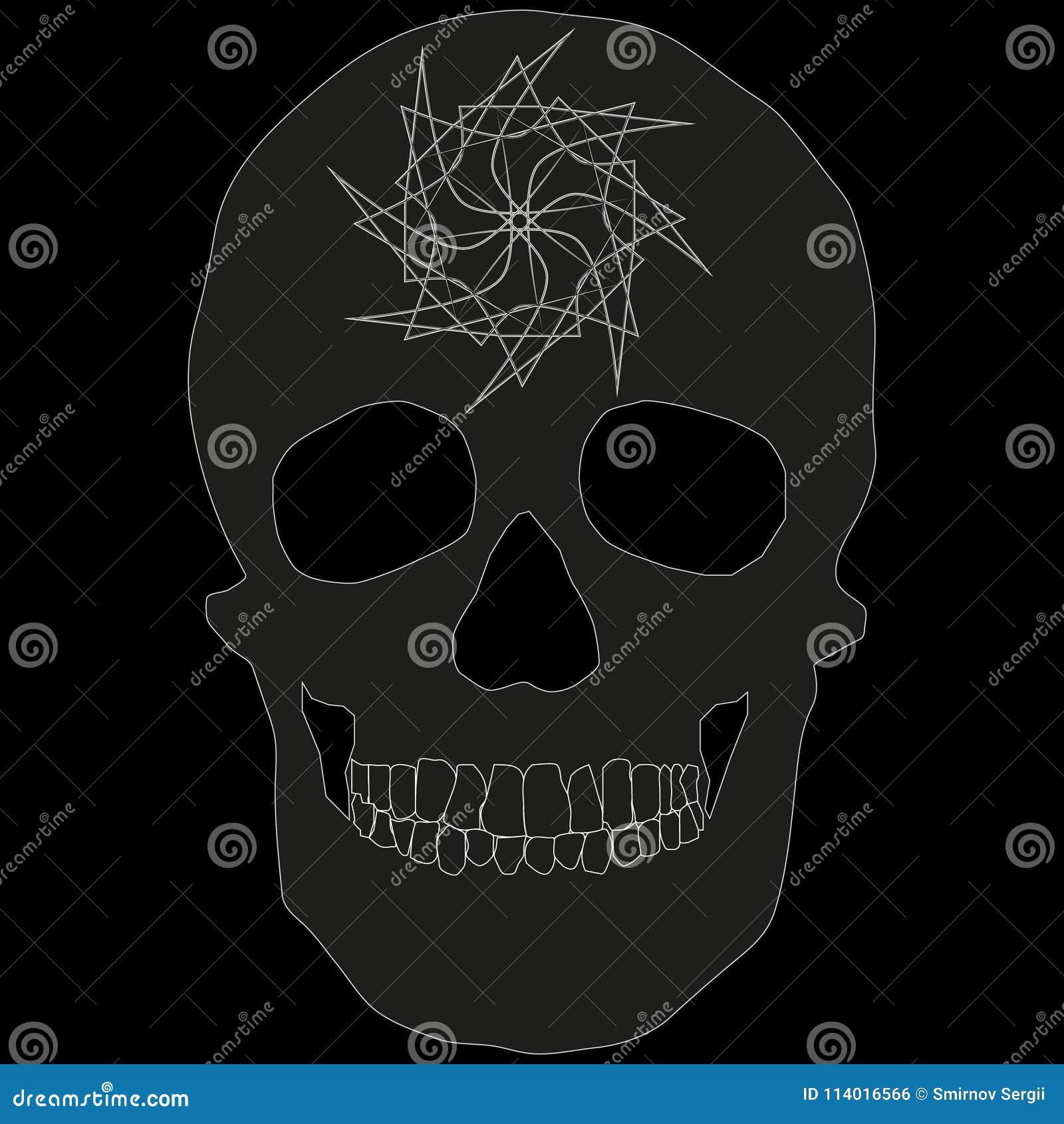 Human Skull Geometry and Design Stock Illustration - Illustration of ...