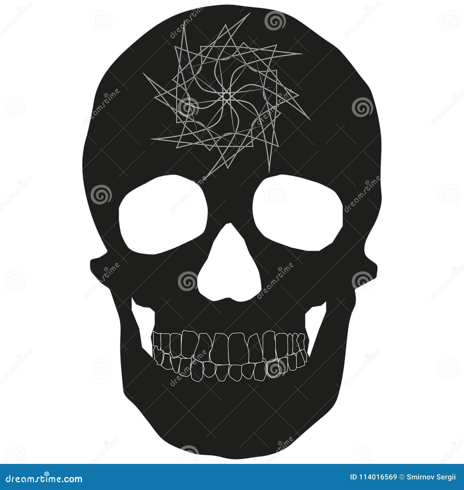Human Skull Geometry and Design Stock Illustration - Illustration of ...
