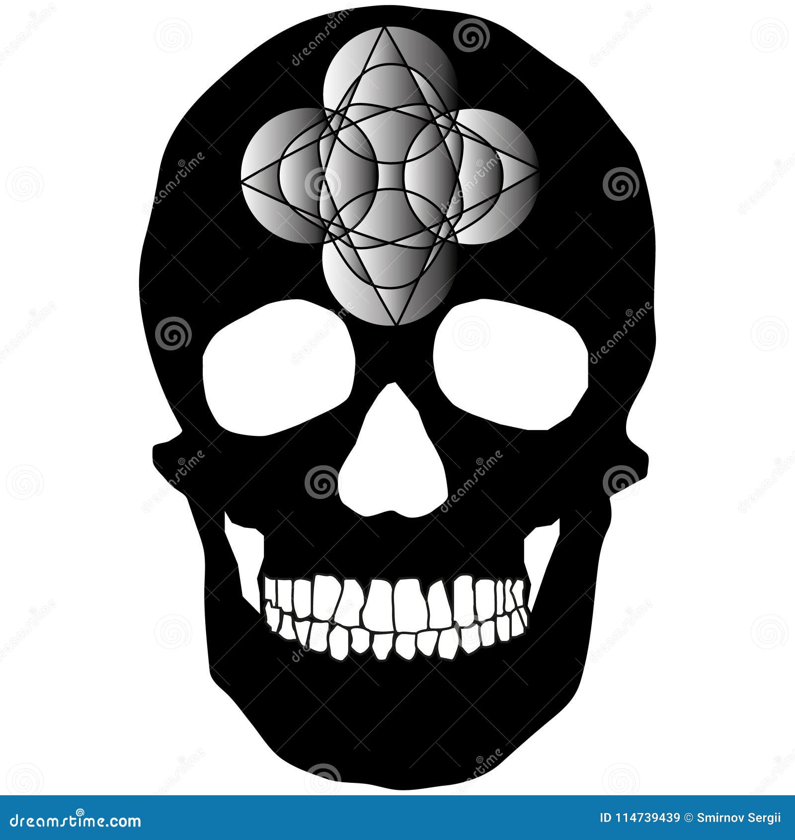 Human Skull Geometry and Design Stock Illustration - Illustration of ...
