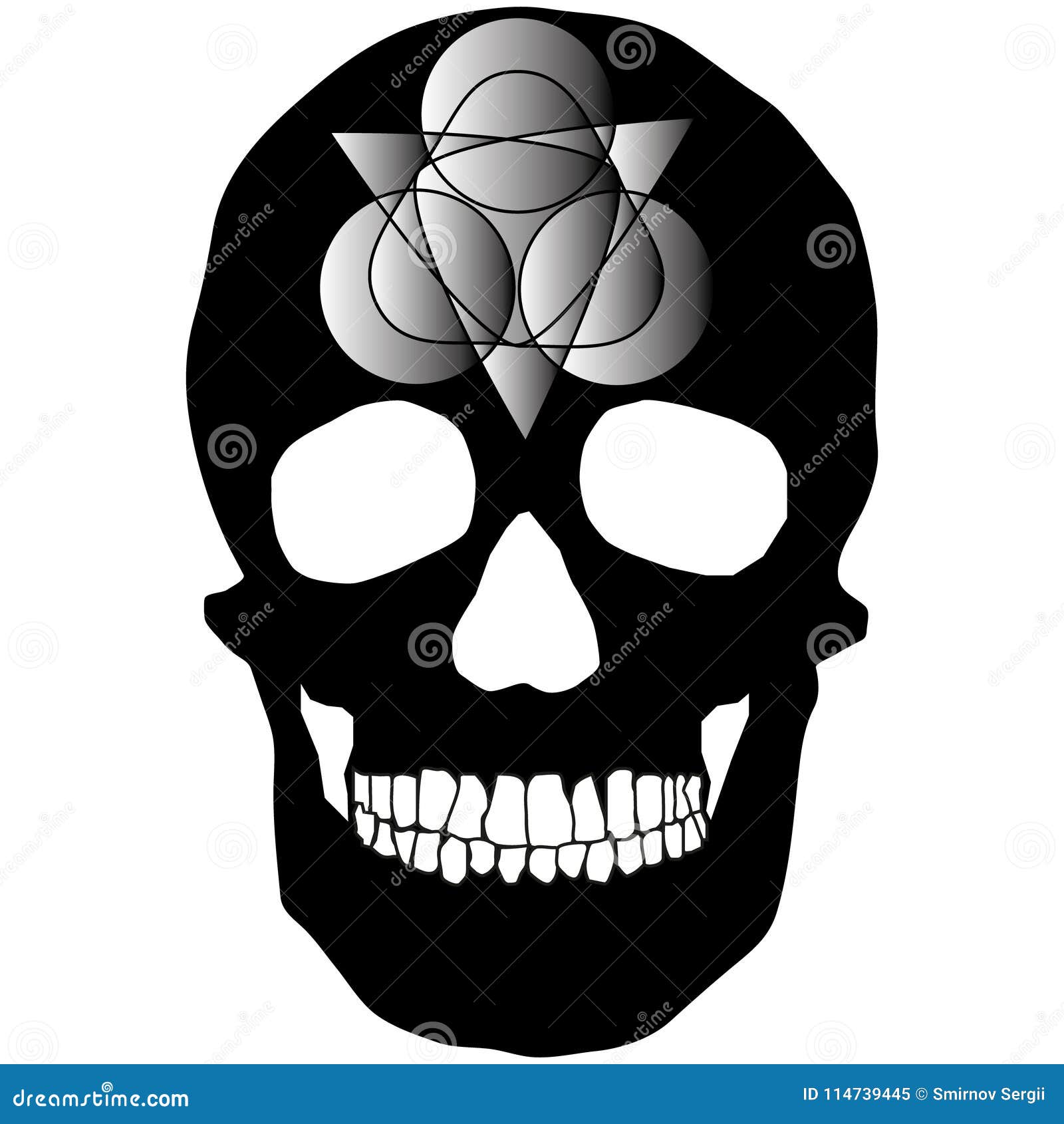 Human Skull Geometry and Design Stock Illustration - Illustration of ...