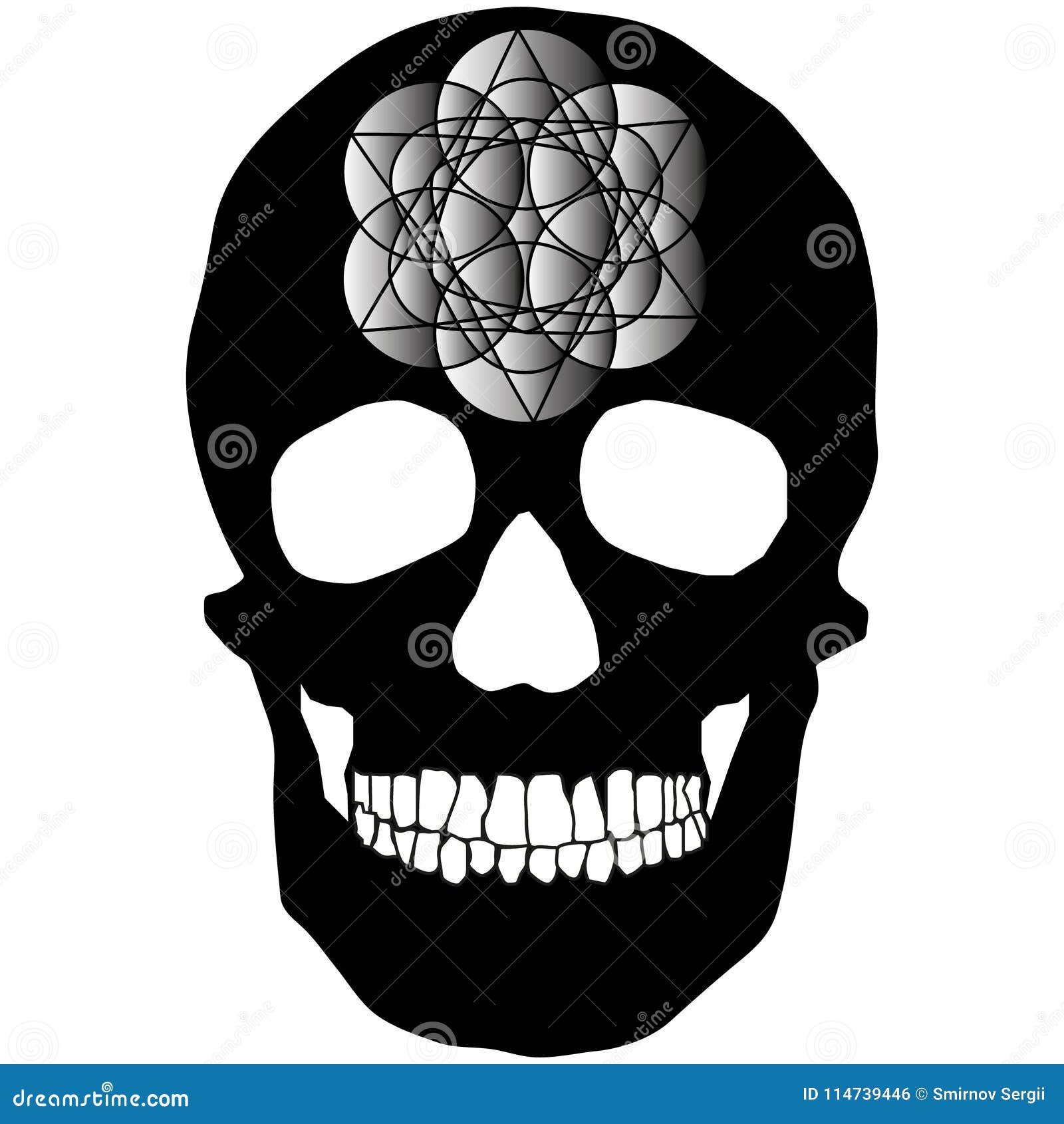 Human Skull Geometry and Design Stock Illustration - Illustration of ...