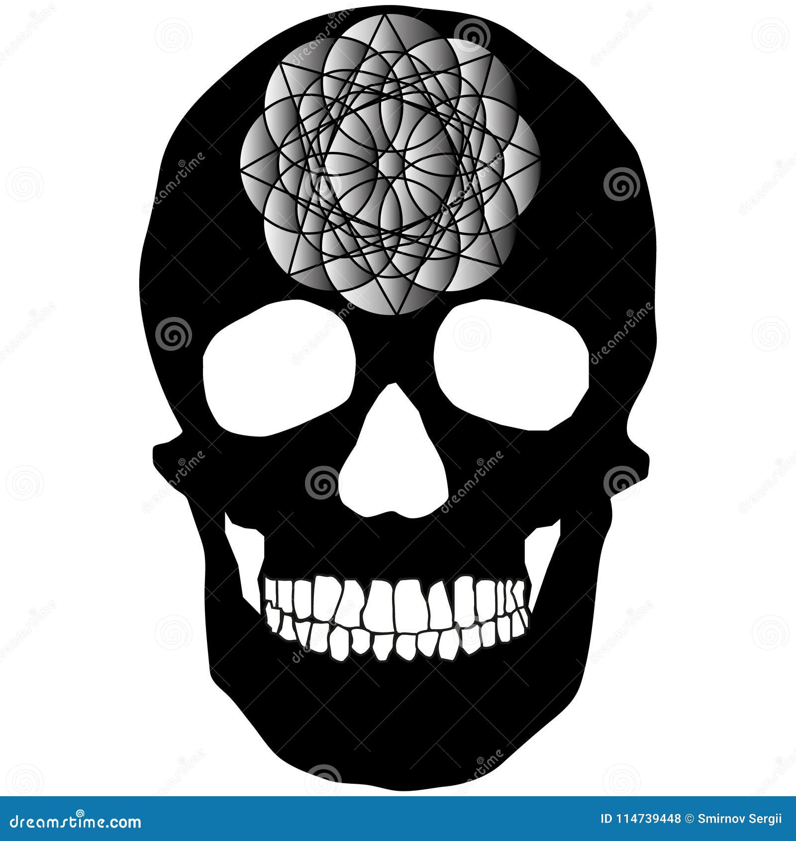 Human Skull Geometry and Design Stock Illustration - Illustration of ...
