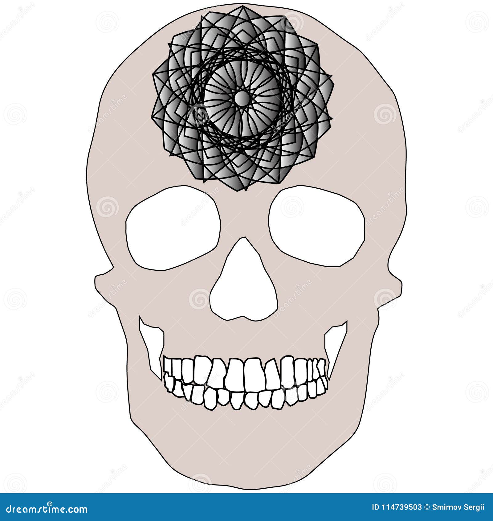 Human Skull Geometry and Design Stock Illustration - Illustration of ...