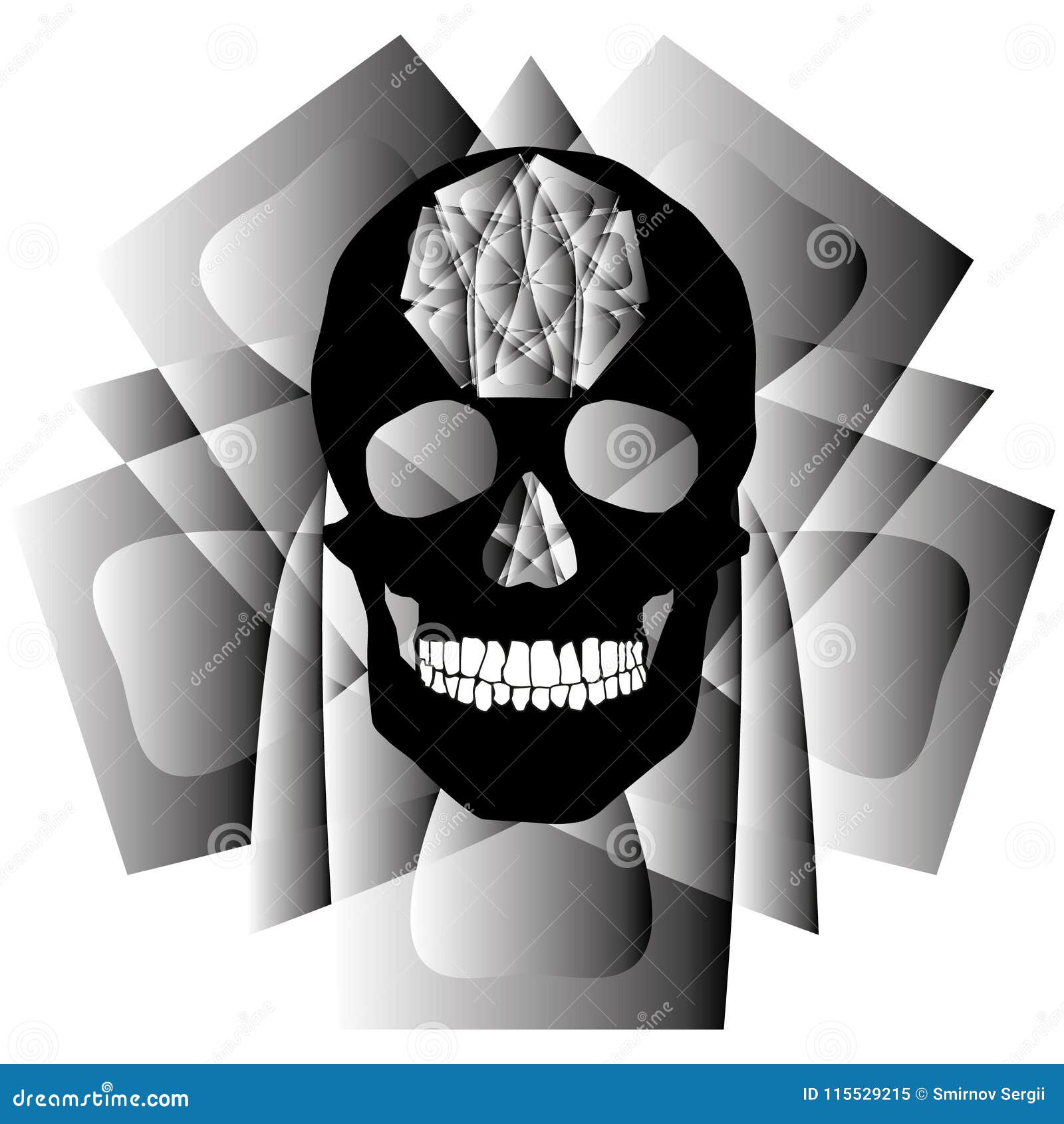 Human Skull Geometry and Design Stock Illustration - Illustration of ...