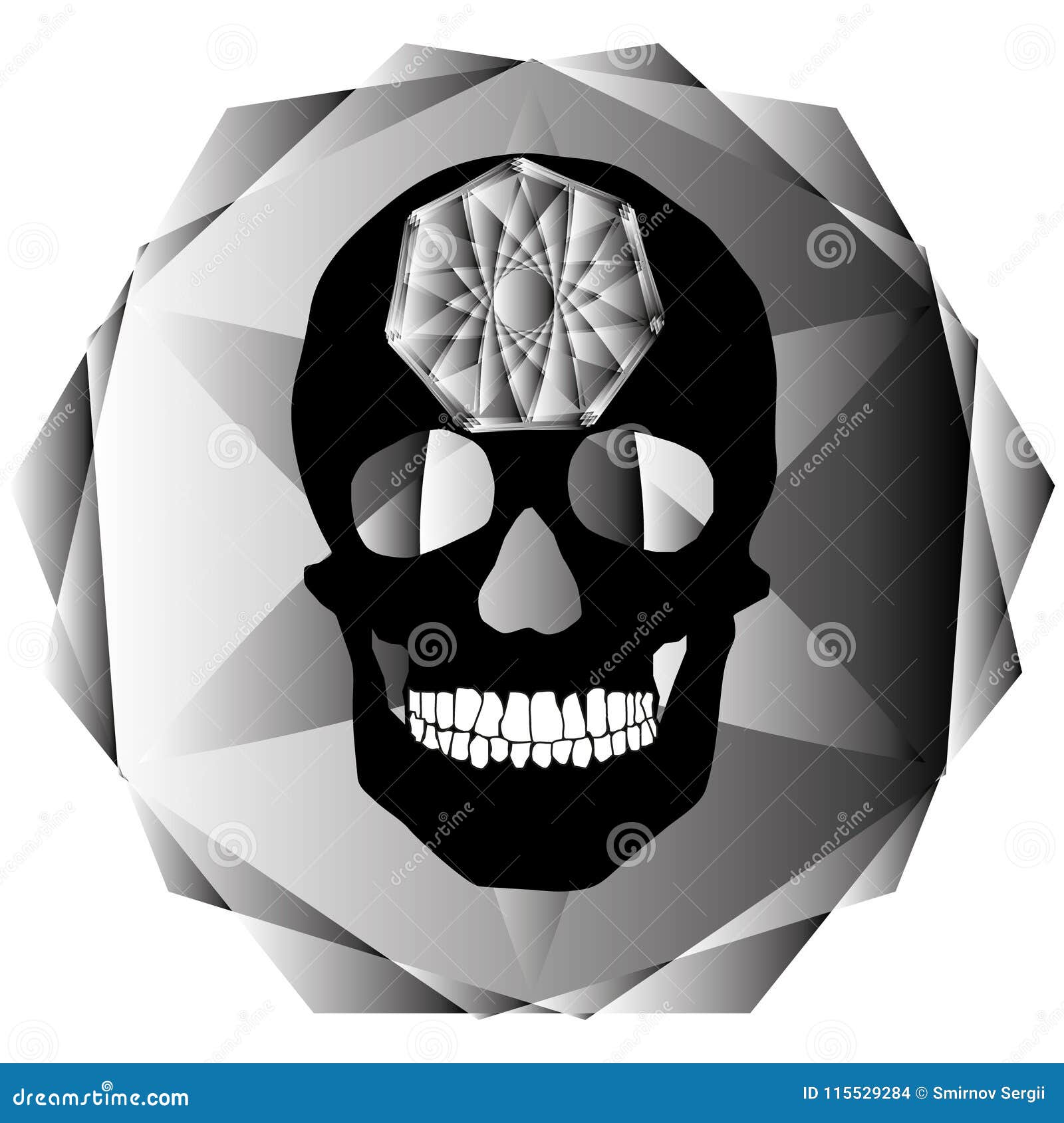 Human Skull Geometry and Design Stock Illustration - Illustration of ...