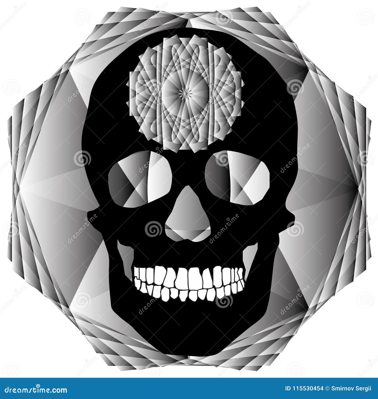 Human Skull Geometry and Design Stock Illustration - Illustration of ...