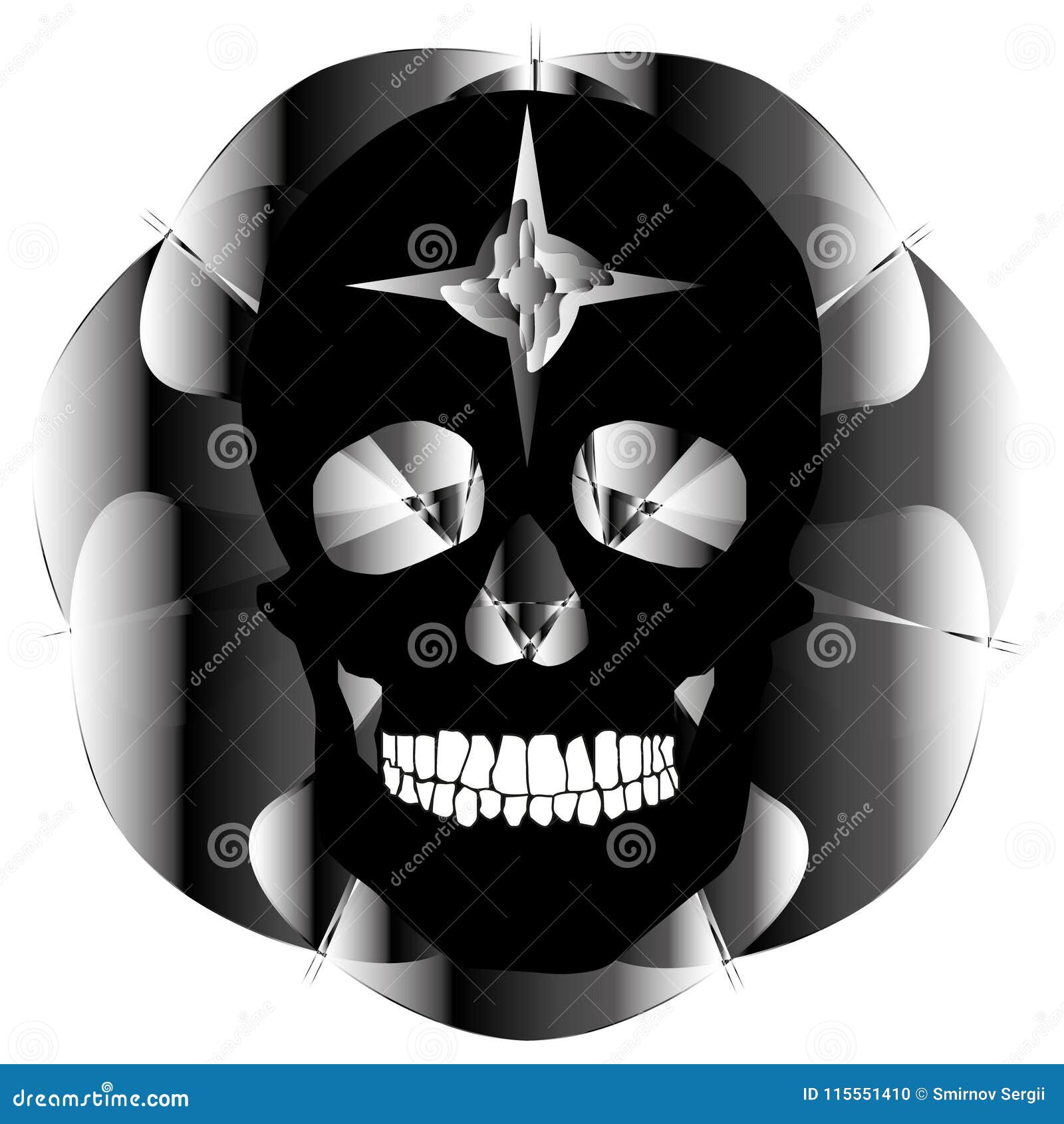 Human Skull Geometry and Design Stock Illustration - Illustration of ...