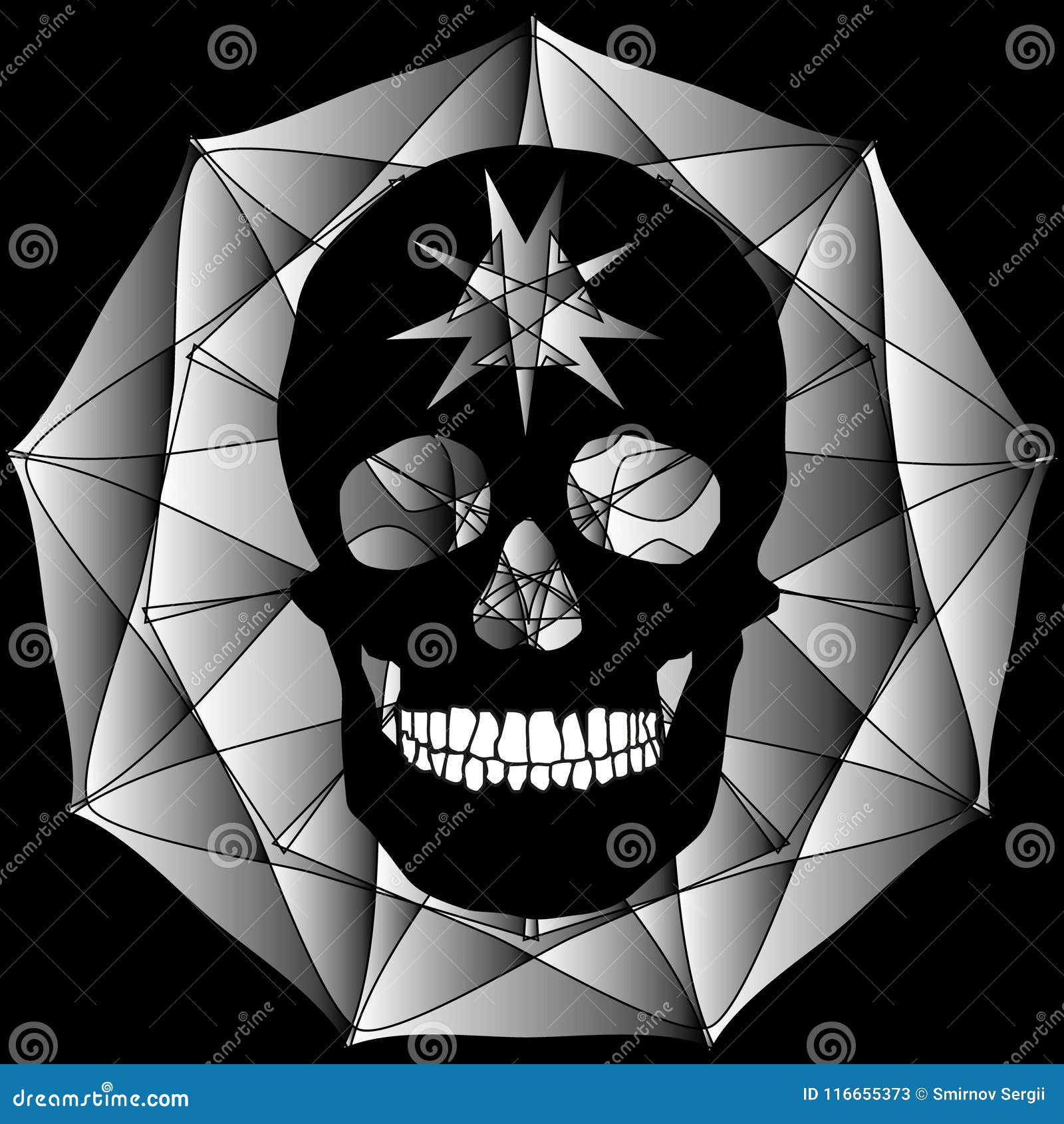 Human Skull Geometry and Design Stock Illustration - Illustration of ...