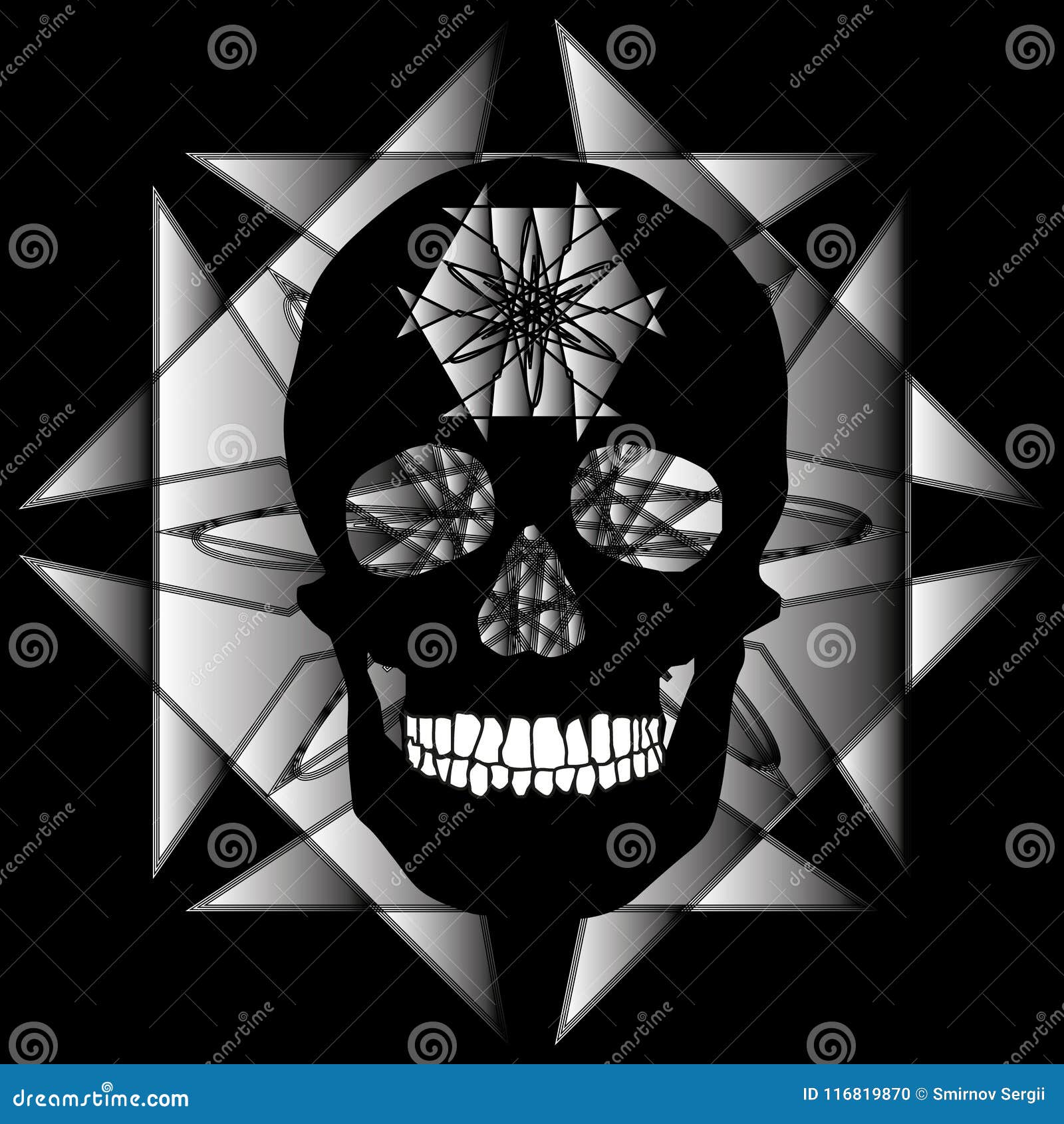 Human Skull Geometry and Design Stock Illustration - Illustration of ...