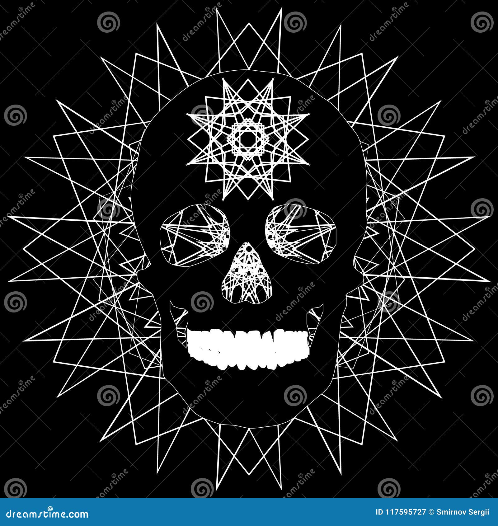 Human Skull Geometry and Design Stock Illustration - Illustration of ...