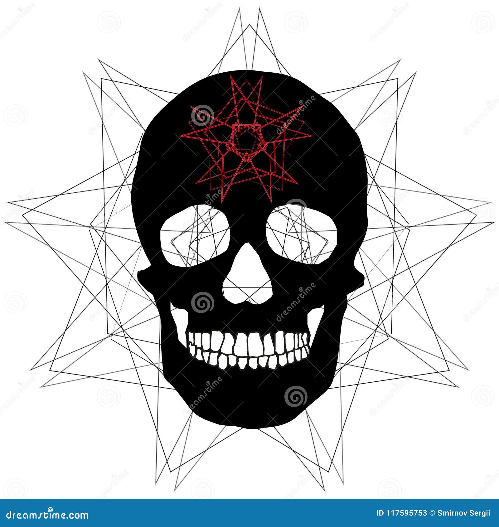 Human Skull Geometry and Design Stock Illustration - Illustration of ...